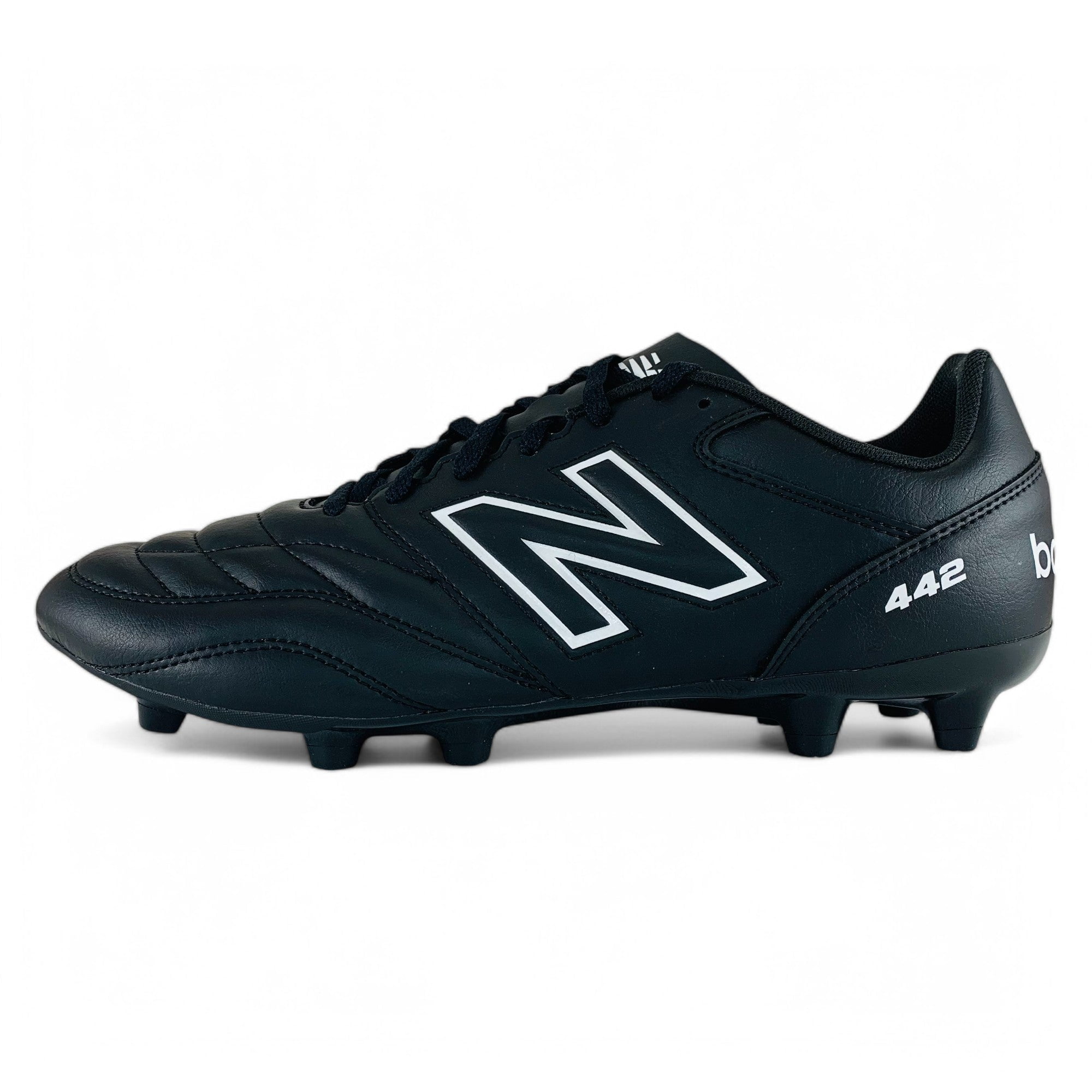 New Balance 442 v2 Academy FG Black White Men's Wide Soccer Cleats ...
