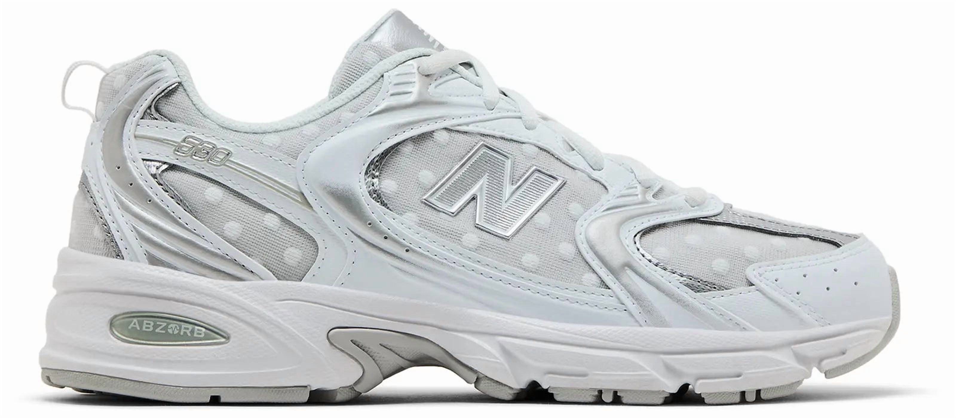 New Balance 530 White Silver Metallic Polka Dots - Walmart.com