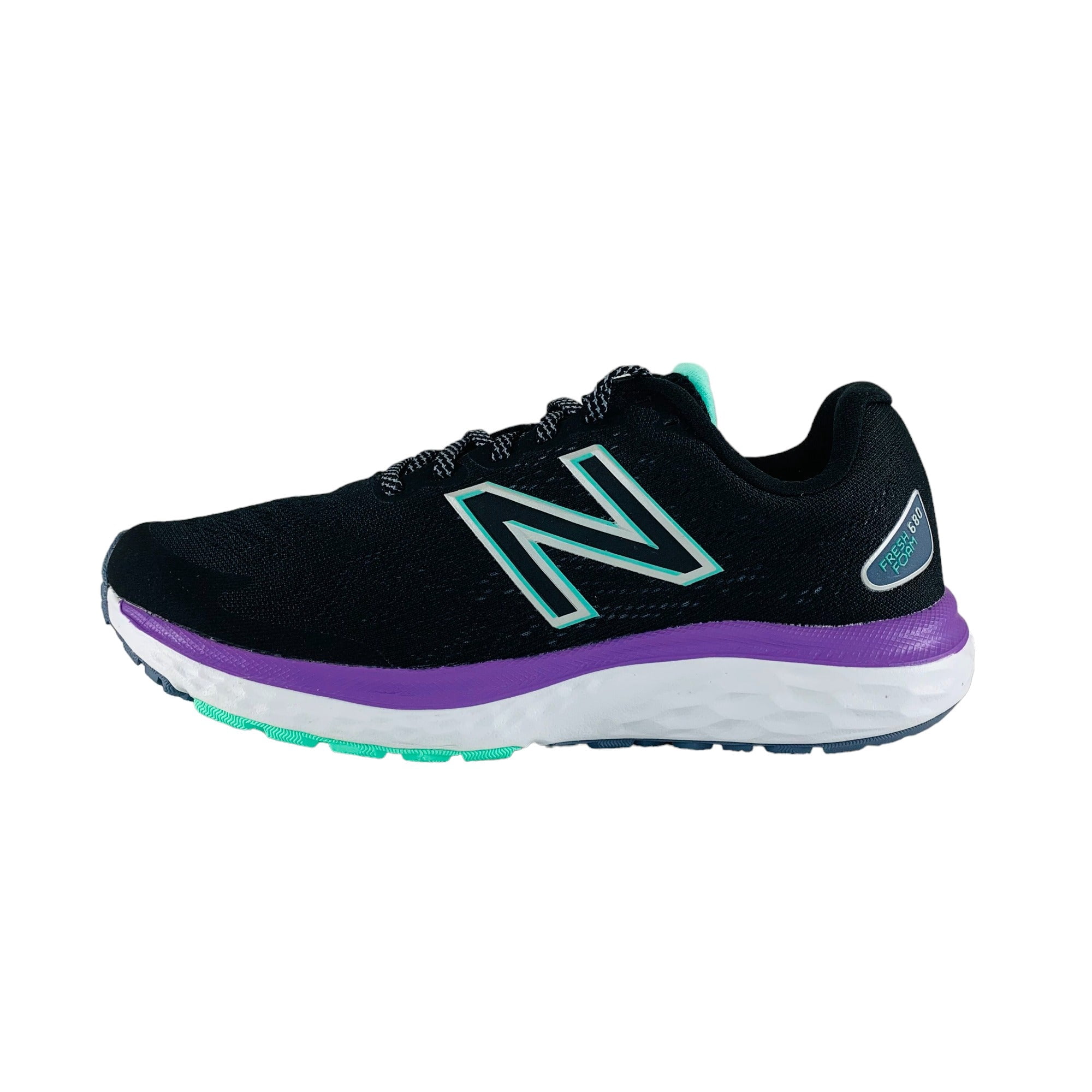 New Balance Fresh Foam 680v7 Women's Running Shoes, Black White Purple ...