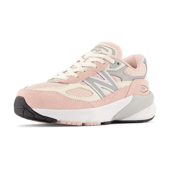 New Balance Kid's 990 V6 Lace-Up Sneaker, Pink Haze/White, 13 W Little ...