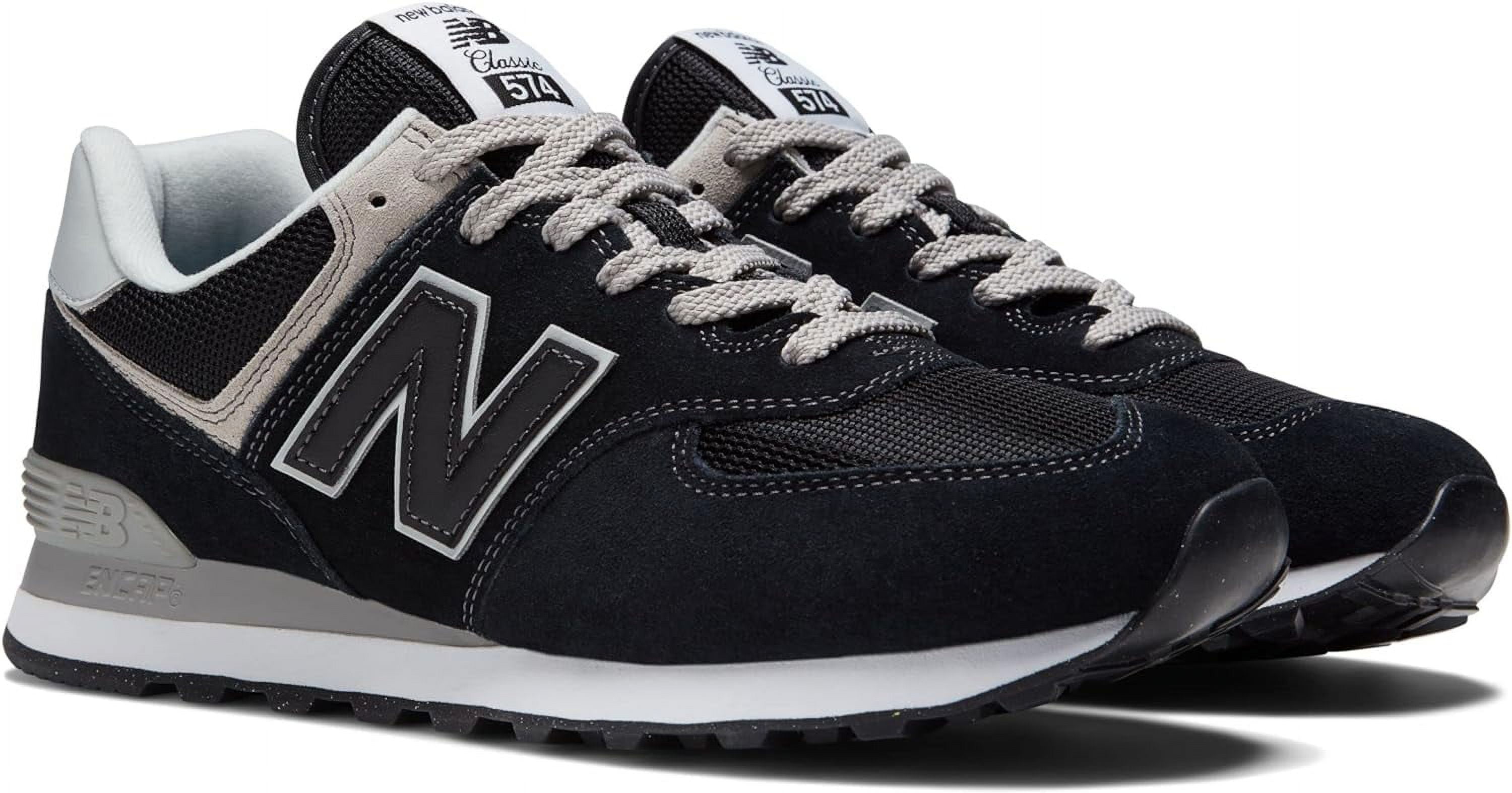 New Balance ML574EVB: Men's 574 Core Sneaker, BLACK/WHITE - Walmart.com