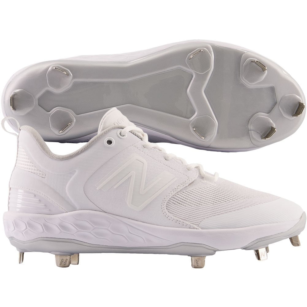 New Balance Men's Fresh Foam X 3000V6 Low Metal Baseball Cleats White ...
