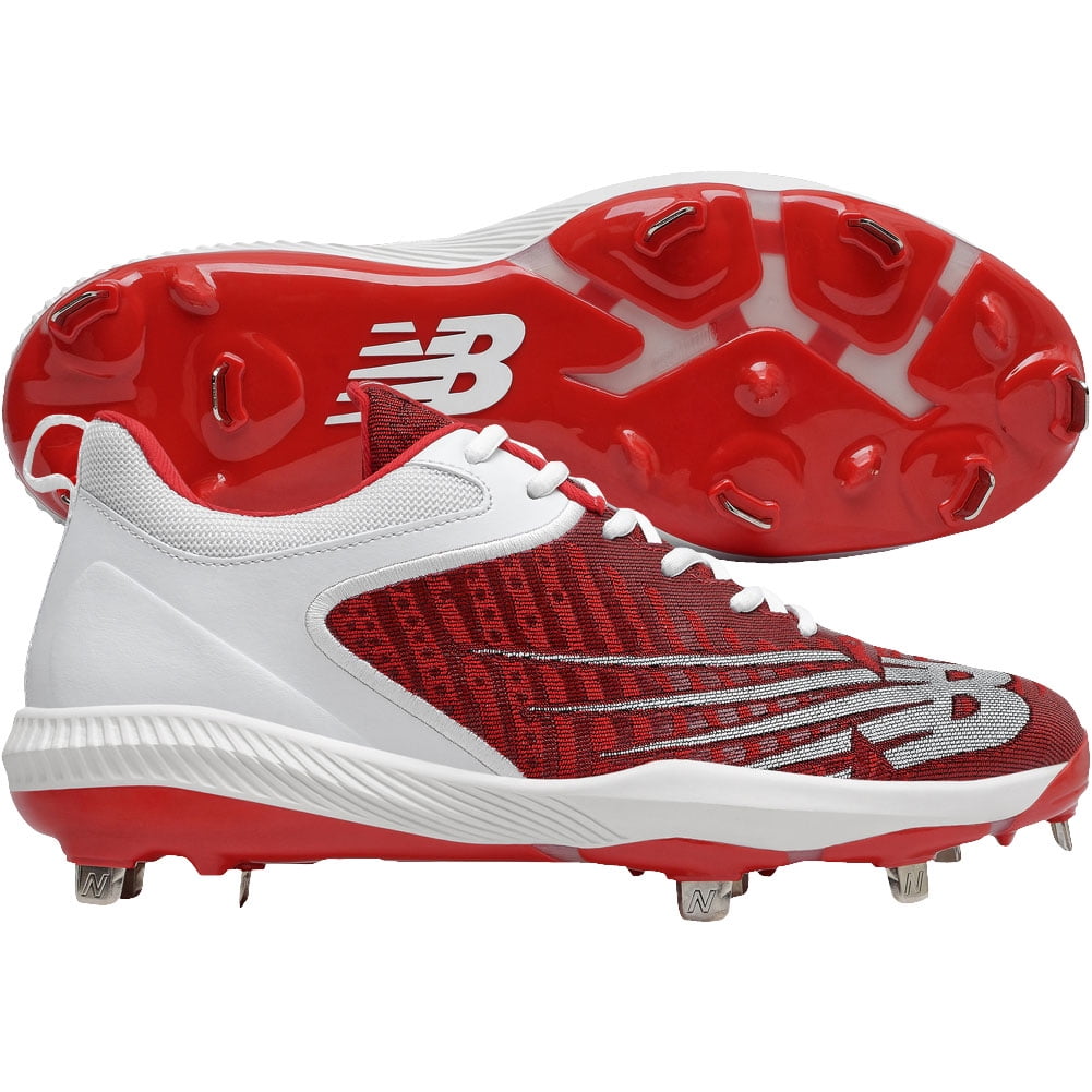 New Balance Men's Fuel Cell 4040V6 Low Metal Baseball Cleats Red/White ...