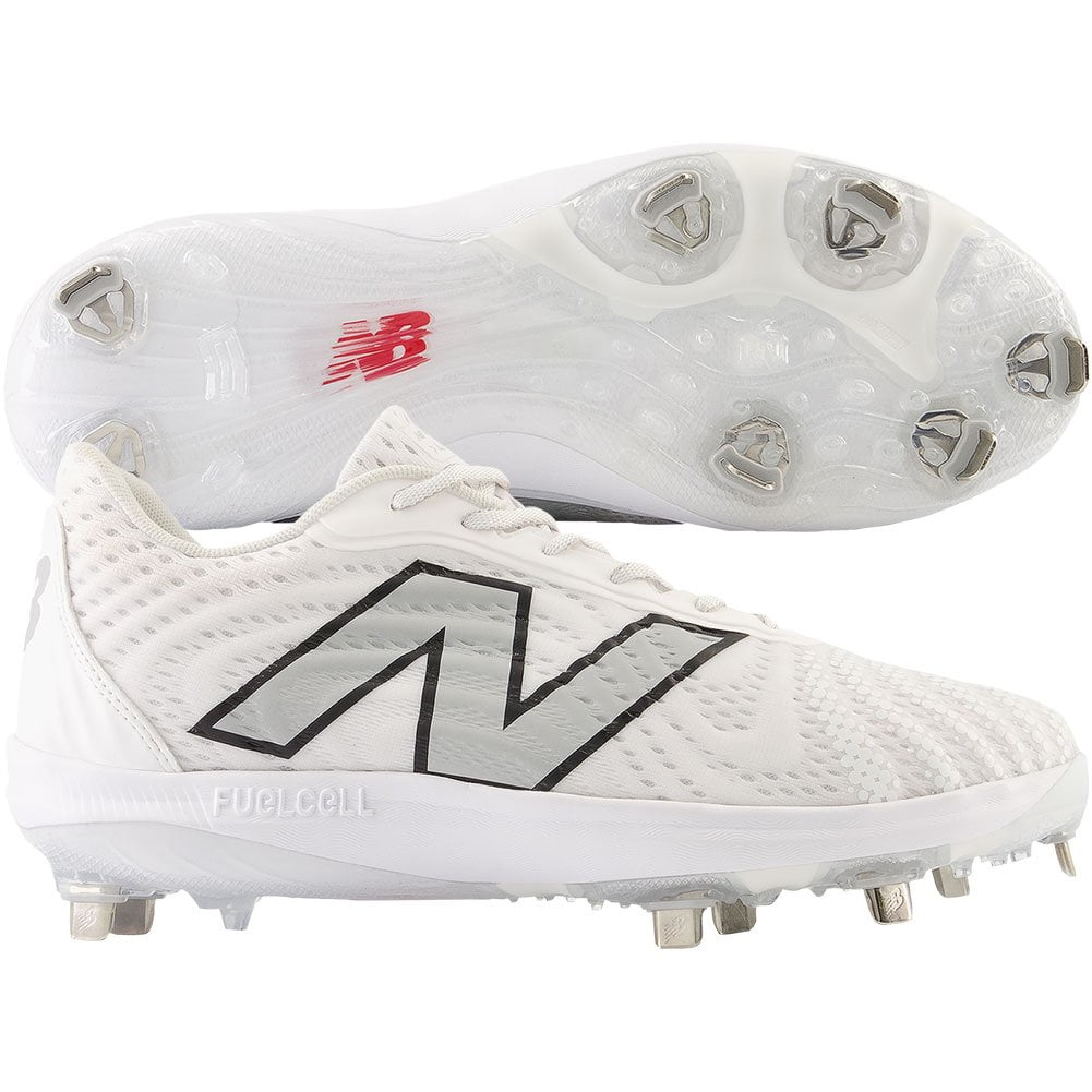 New Balance Men's Fuelcell 4040V7 Low Metal Baseball Cleat White/Grey ...