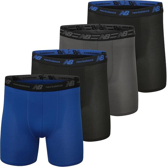 New Balance Men's Mesh 5" No Fly Boxer Brief (4 Pack) - Medium ...