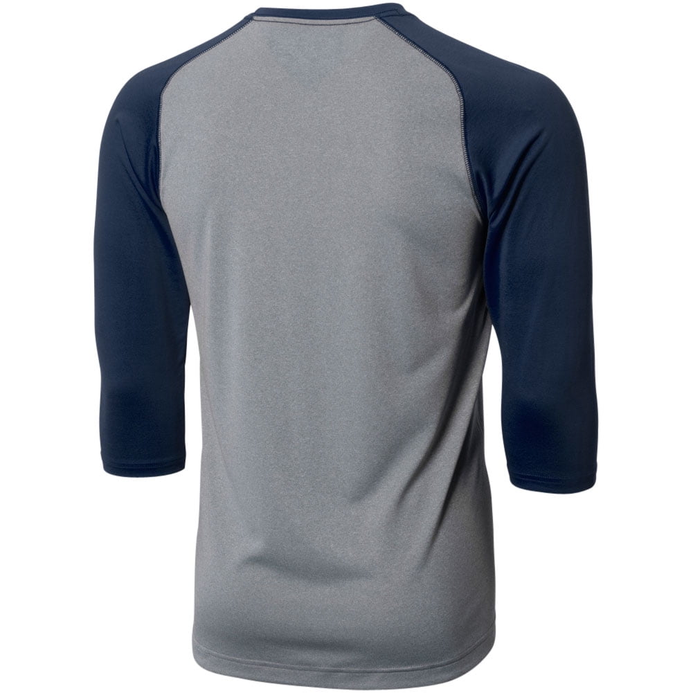 New Balance Mens 3/4 Sleeve Baseball Raglan Shirt Navy L - Walmart.com