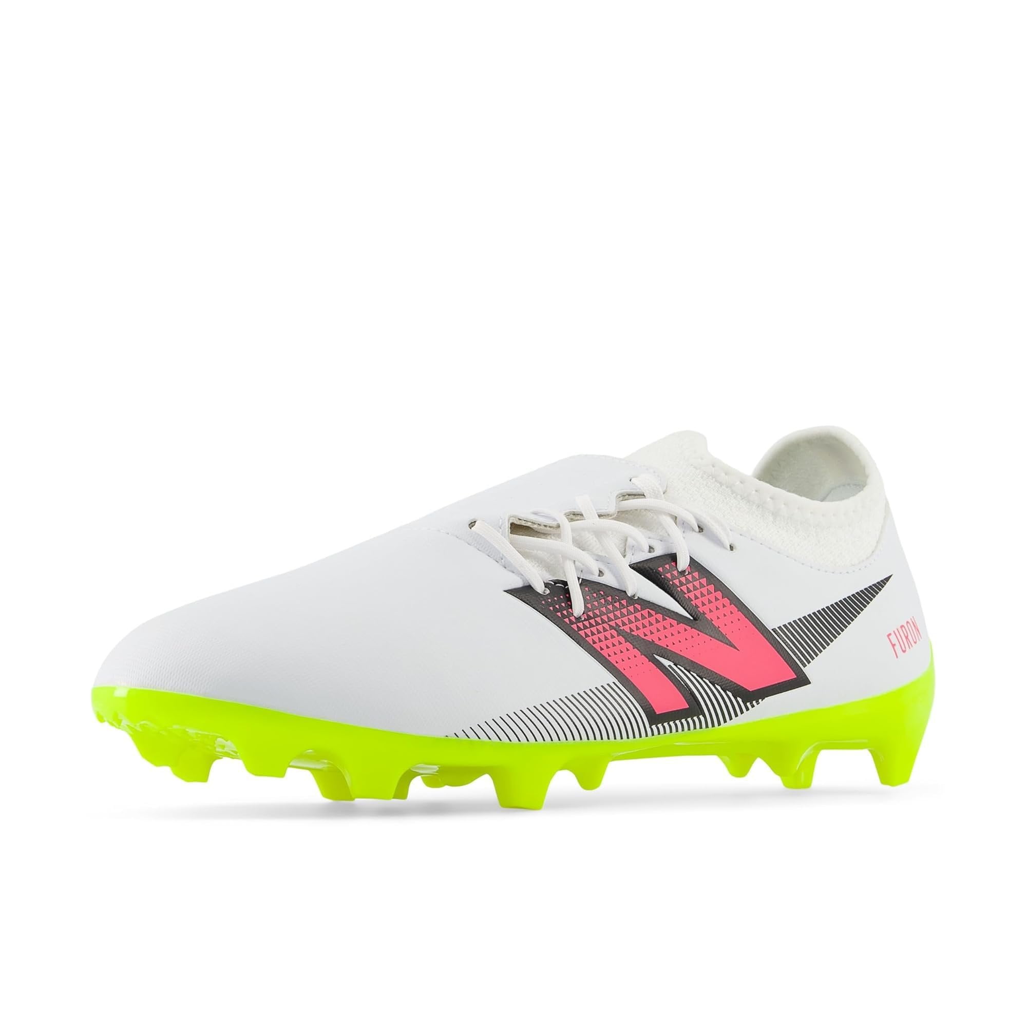New Balance Unisex Furon Dispatch Fg V7+ Soccer Shoe, White/Hi-Lite ...