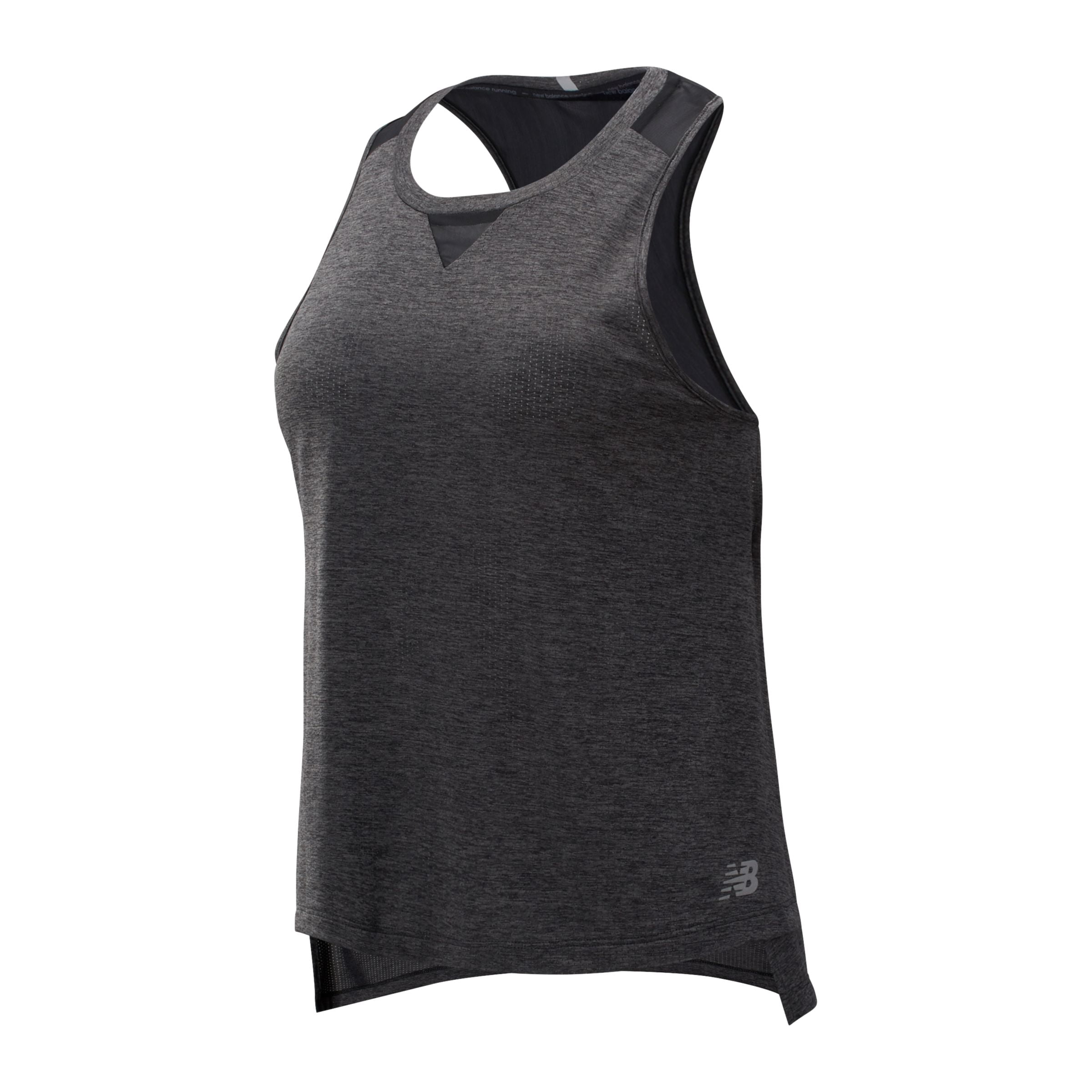 New Balance Women's Impact Run Mesh Tank Top, Black Heather, X-Large ...