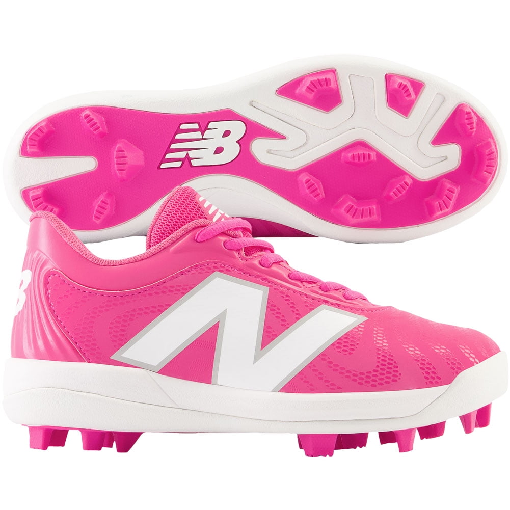 New Balance Youth 4040V7 Rubber Molded Baseball Cleat Pink/White Medium ...