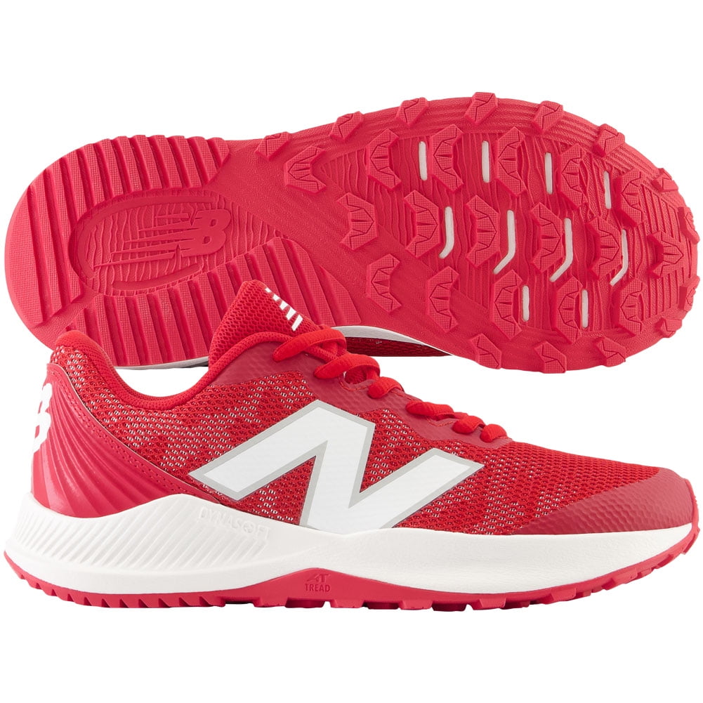 New Balance Youth 4040V7 Turf Trainer Baseball Shoe Red/White Medium 7 ...