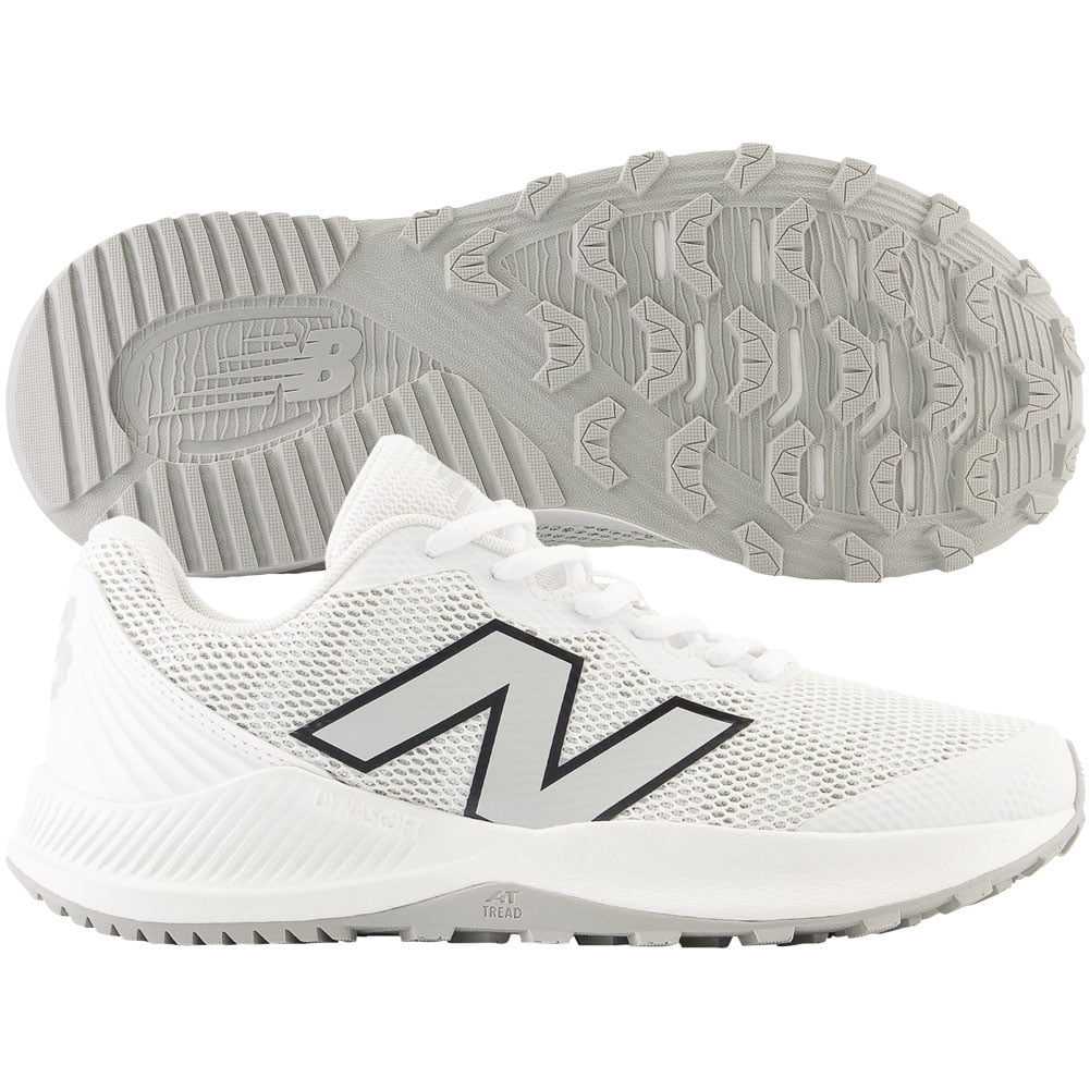 New Balance Youth 4040V7 Turf Trainer Baseball Shoe White/Grey Medium 4 ...