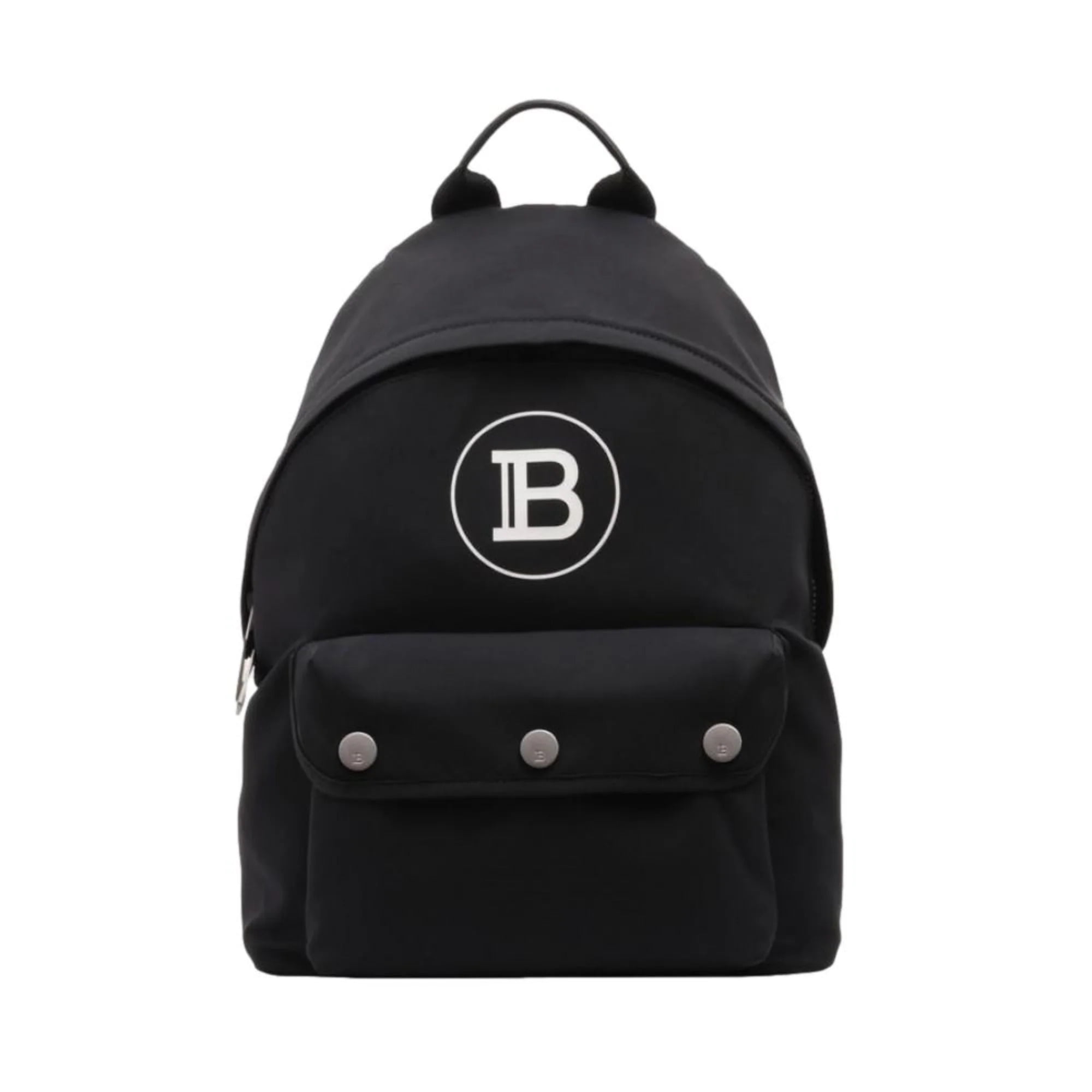 New Balmain B-Back Black Nylon White Logo Backpack TM1S096TNYV ...
