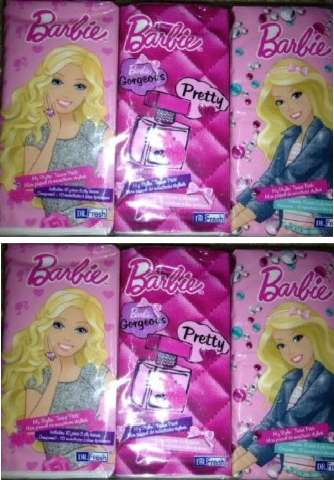 New Barbie - Two 6 Packs - 10 2-ply Pocket Tissues - Walmart.com