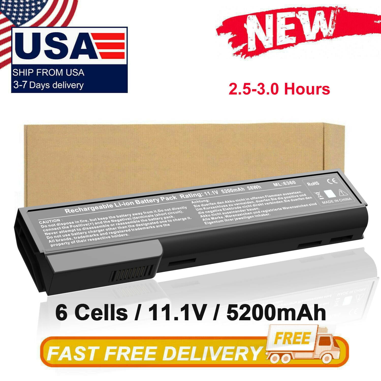 New Battery For HP ProBook 6570B - Walmart Business Supplies