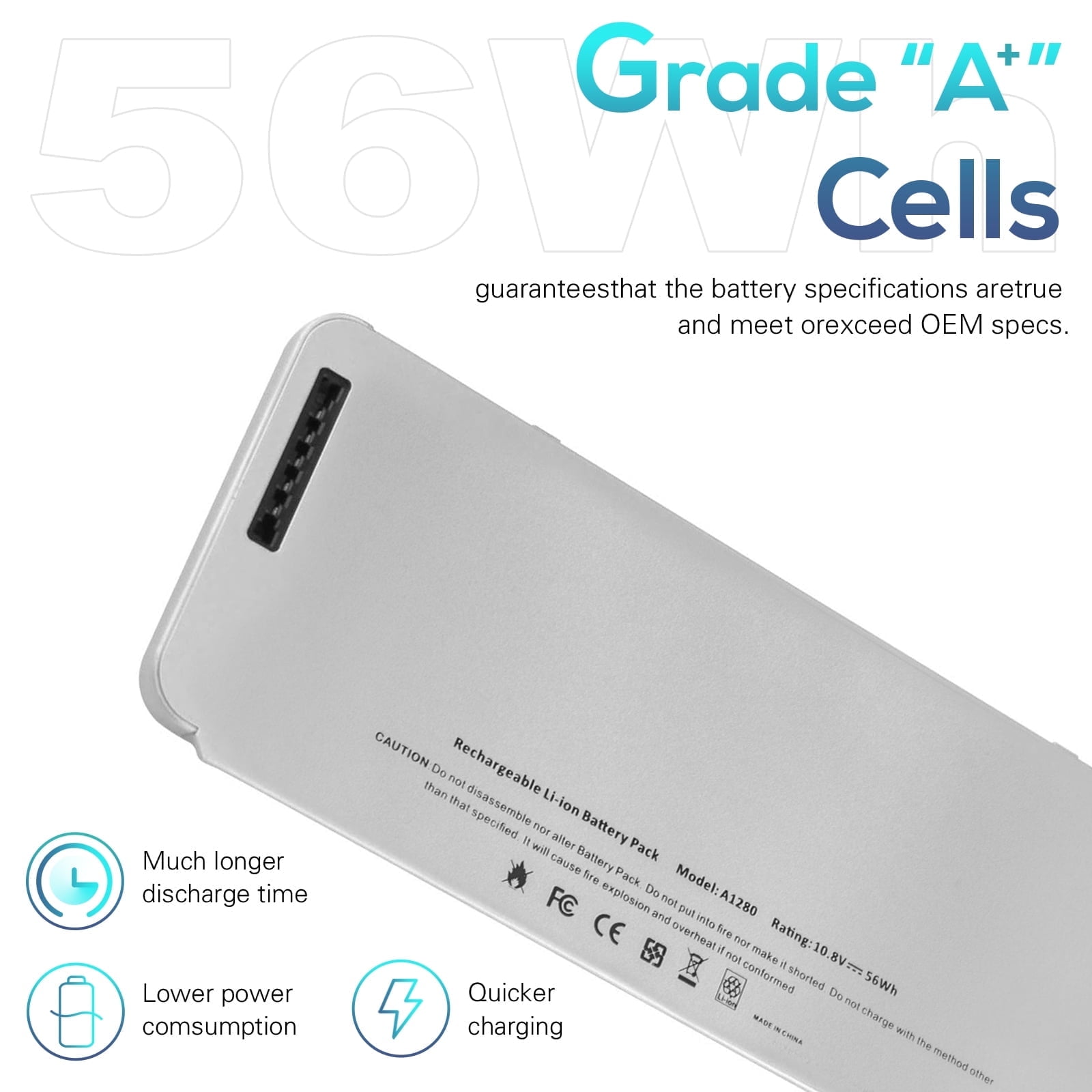 New Battery for ma.c- book A1280 A1278 MB771LL/A MB466LL/A 13-inch Ma.c ...