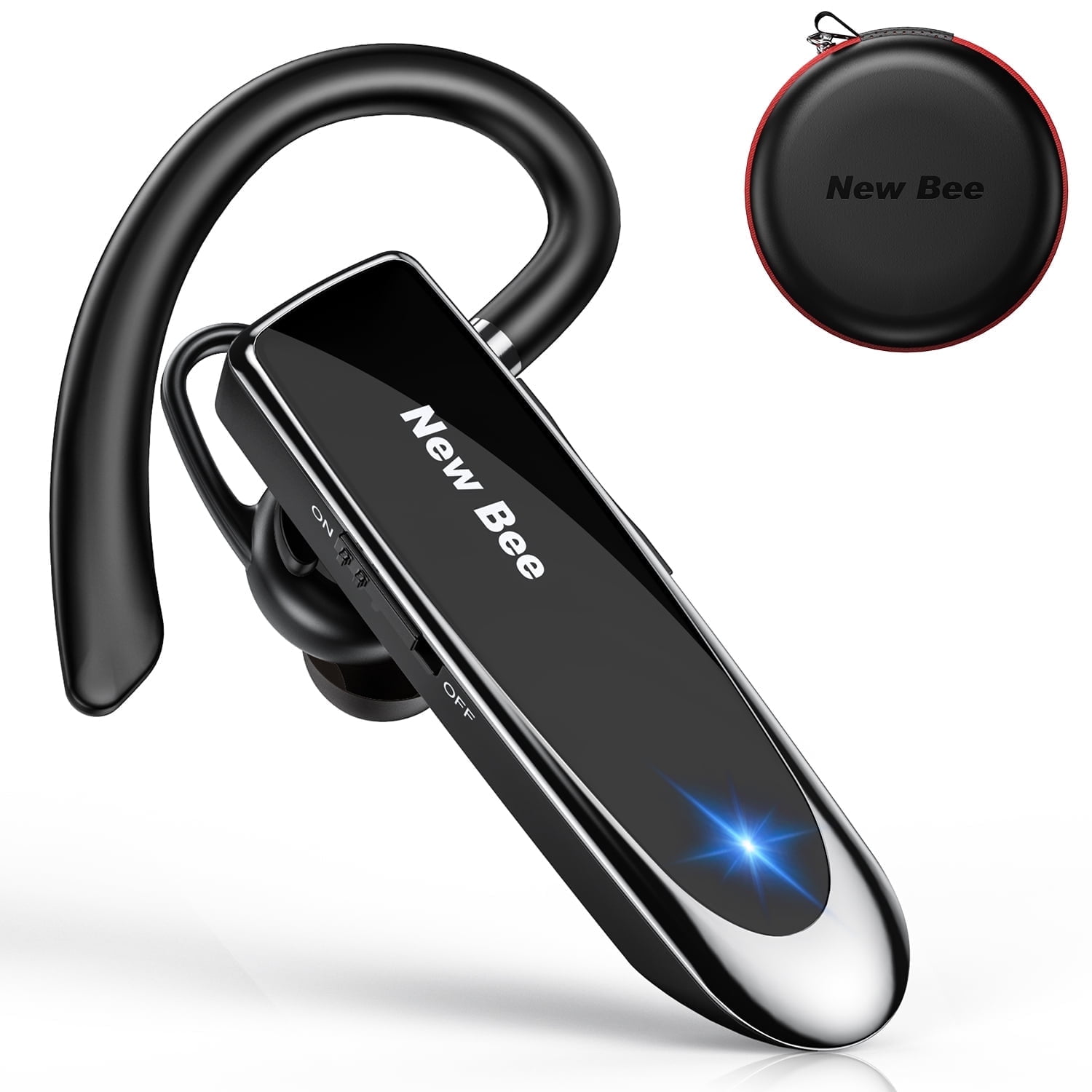 New Bee Bluetooth Headset with Mic, Noise Canceling, 24H Talk Time ...