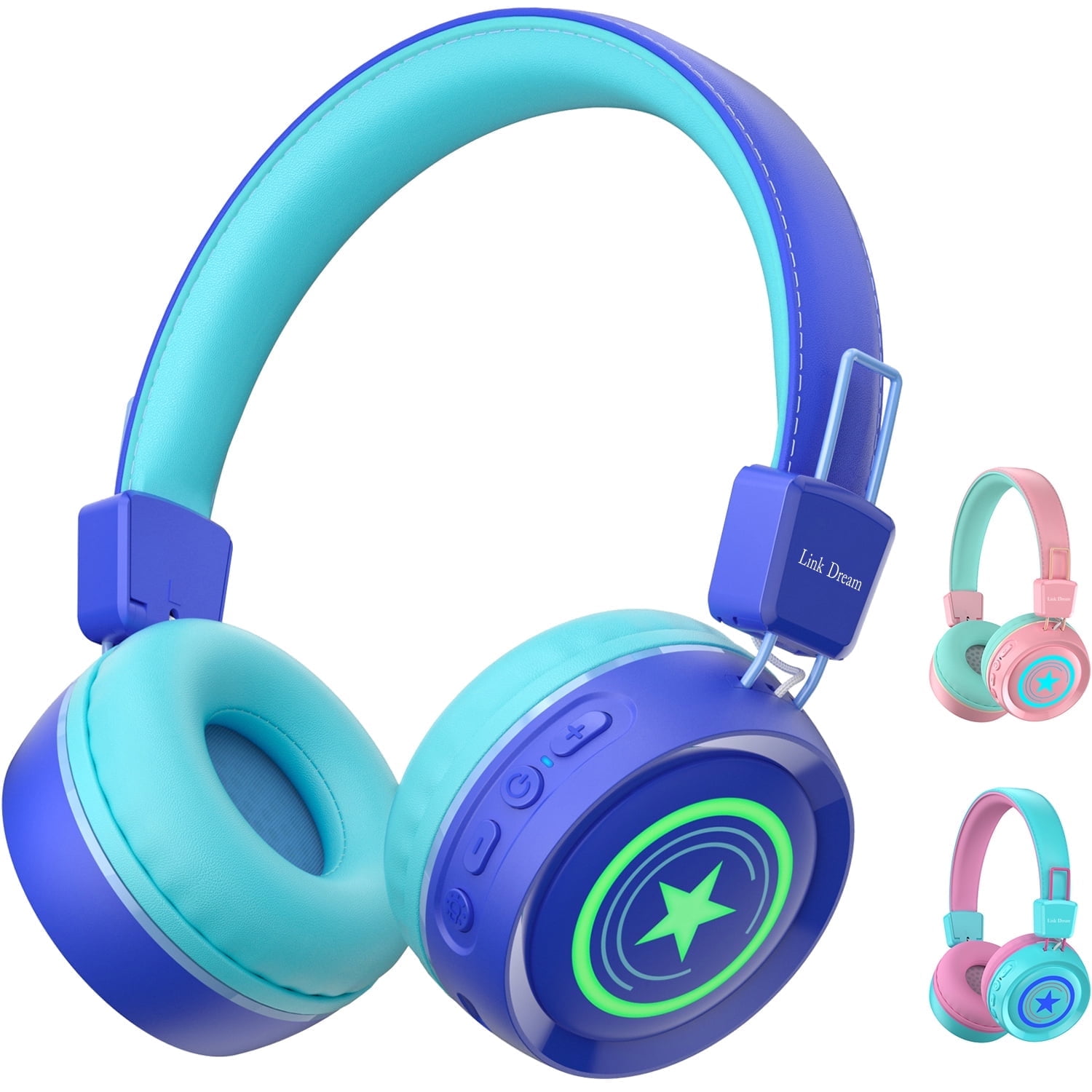 Link Dream Kids Bluetooth Headphones V5.0 Wireless Over-Ear Headset ...