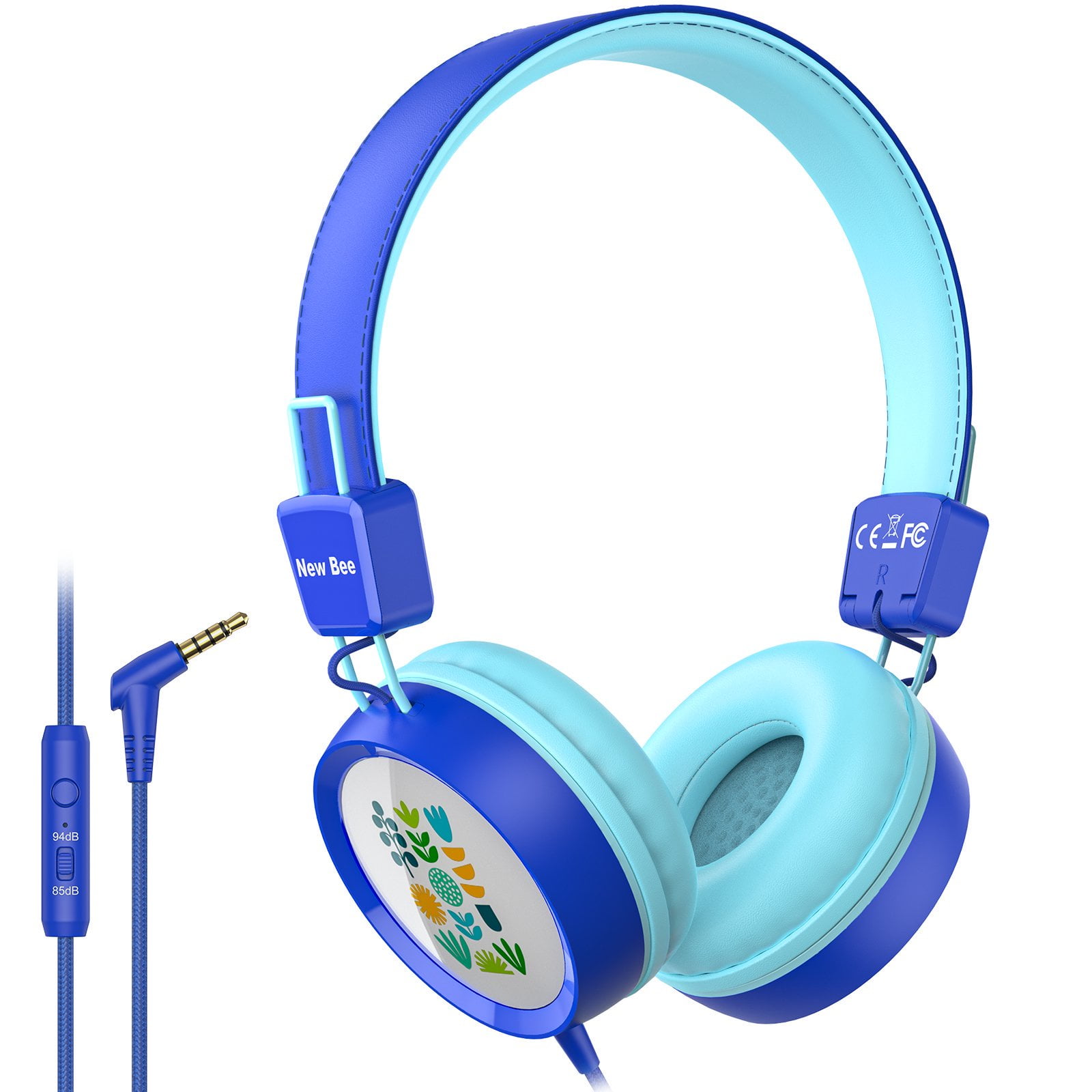 New Bee Kids Headphones W/Mic, Volume-Safe On-Ear Headphone for Boys ...