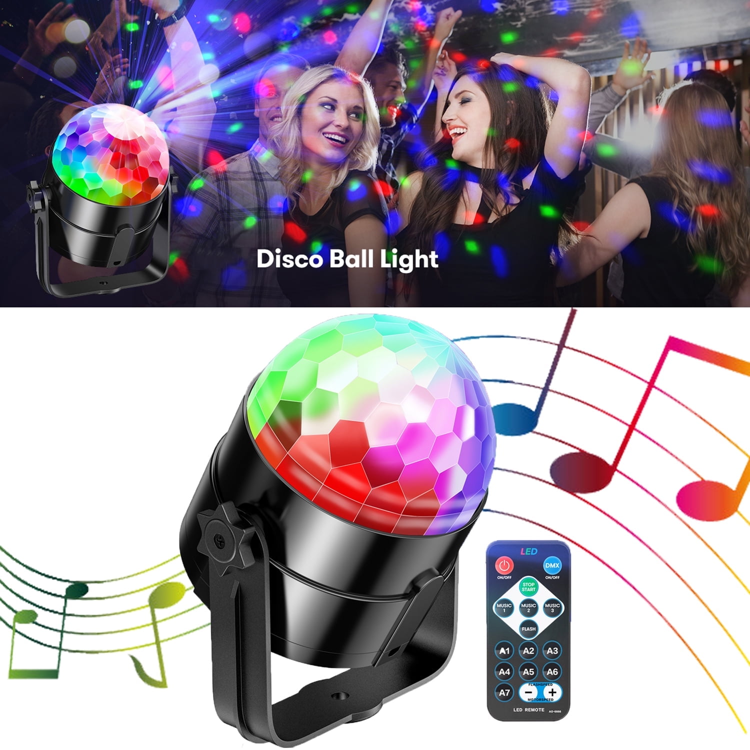 New Bee LED Ball Stage Lights Sound Activated Party Lights with Remote ...
