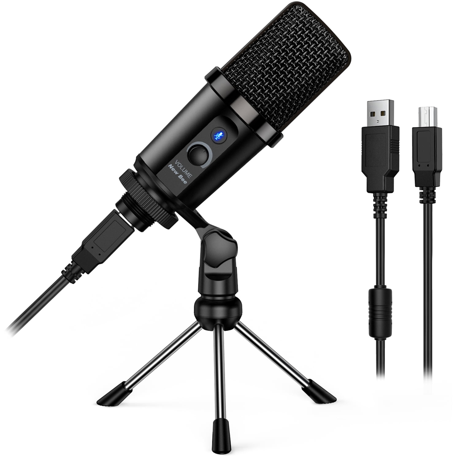 New Bee USB Microphone for Computer Laptop Mac Metal Condenser ...