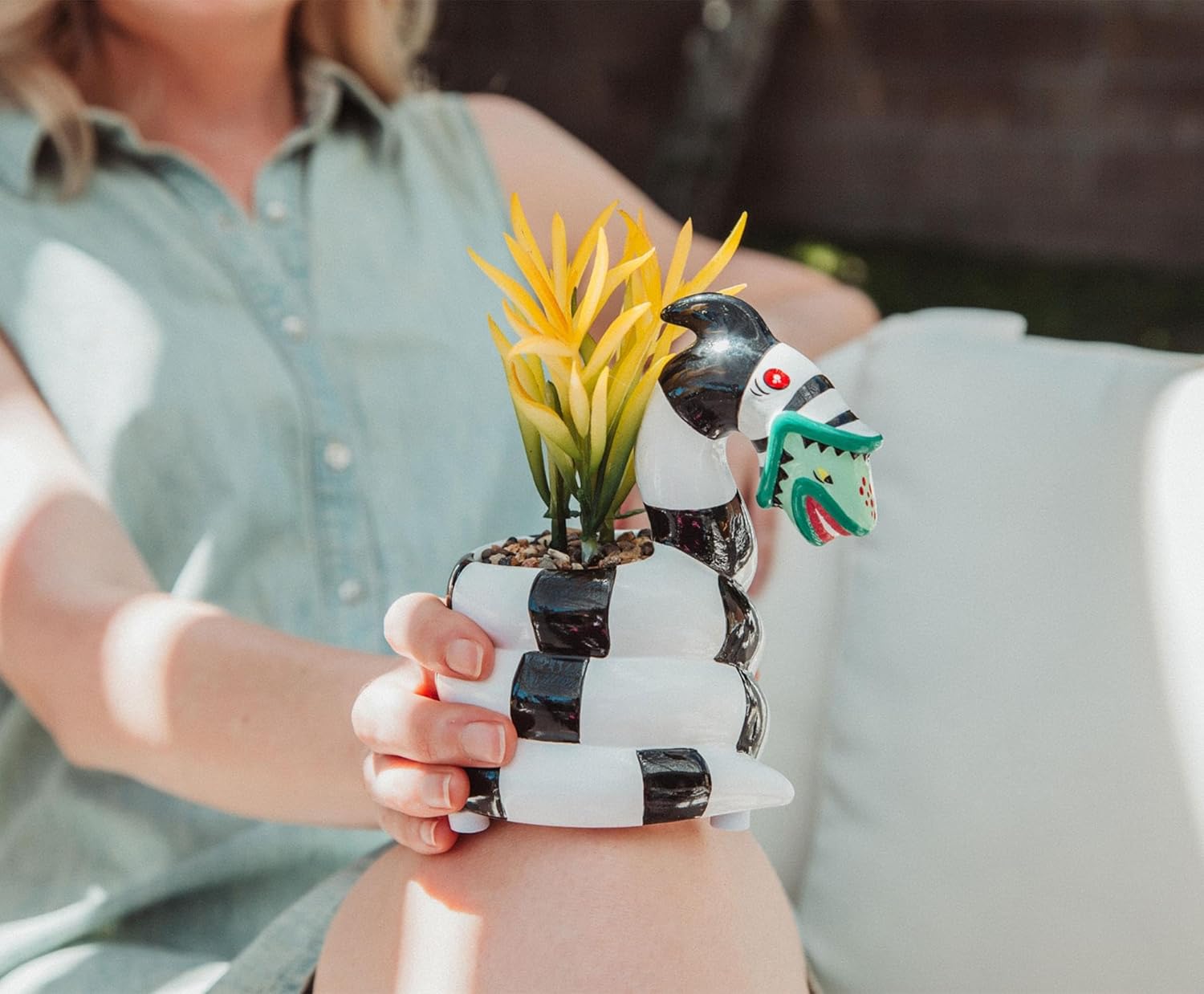 New Beetlejuice Sandworm 6-Inch Ceramic Planter with Artificial ...