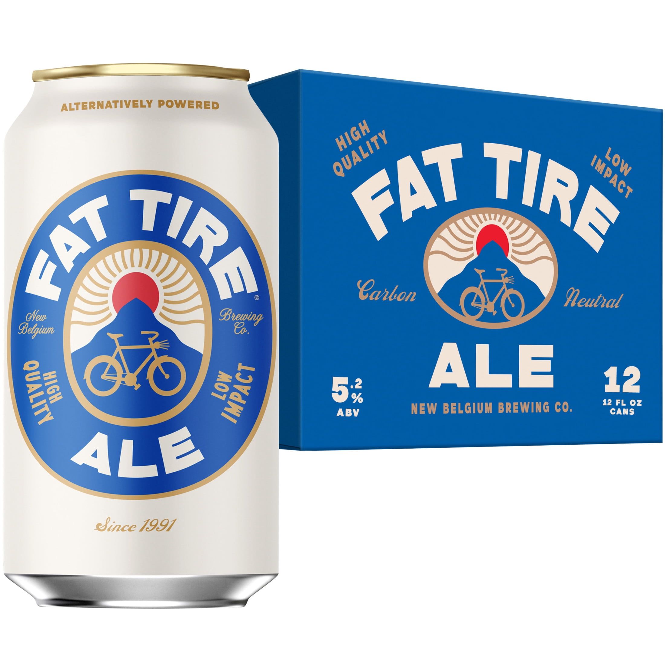 New Belgium Fat Tire Ale Craft Beer, 12 pack, 12 fl oz Cans, 5.2% ABV ...