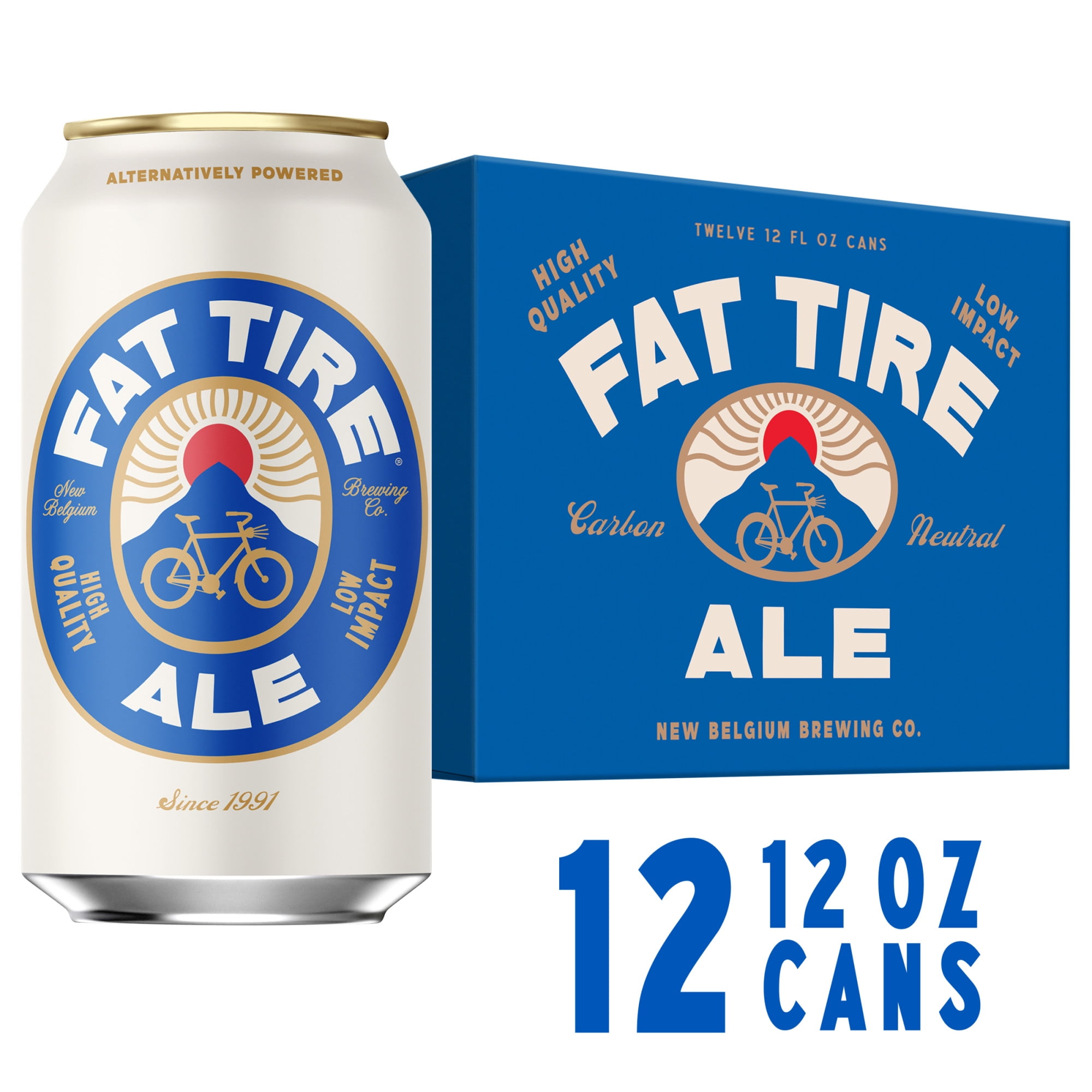 New Belgium Fat Tire Ale Craft Beer, 12 Pack, 12 fl oz Cans, 5.2% ABV ...