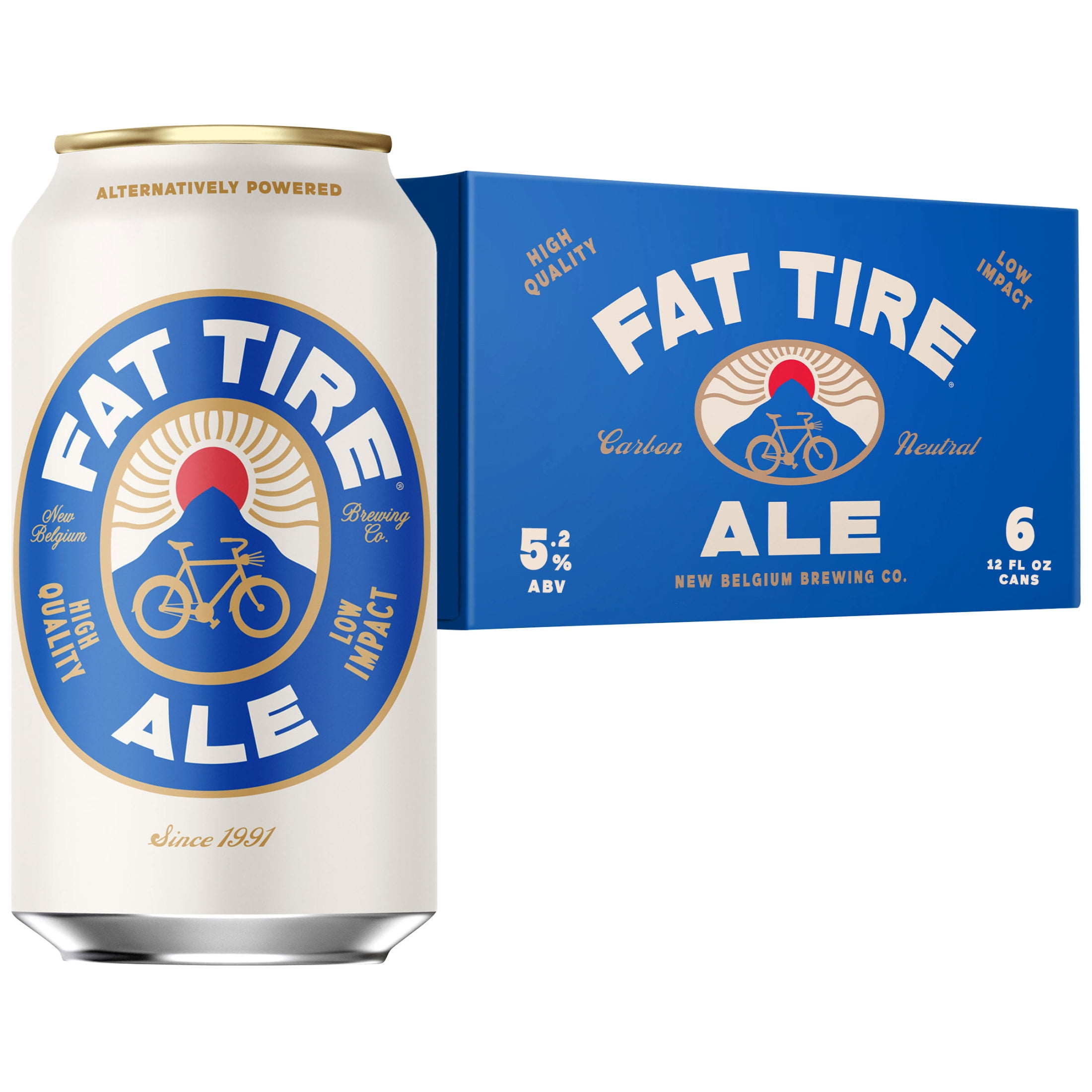 New Belgium Fat Tire Ale Craft Beer 6 Pack 12 fl oz Cans 5.2% ABV ...