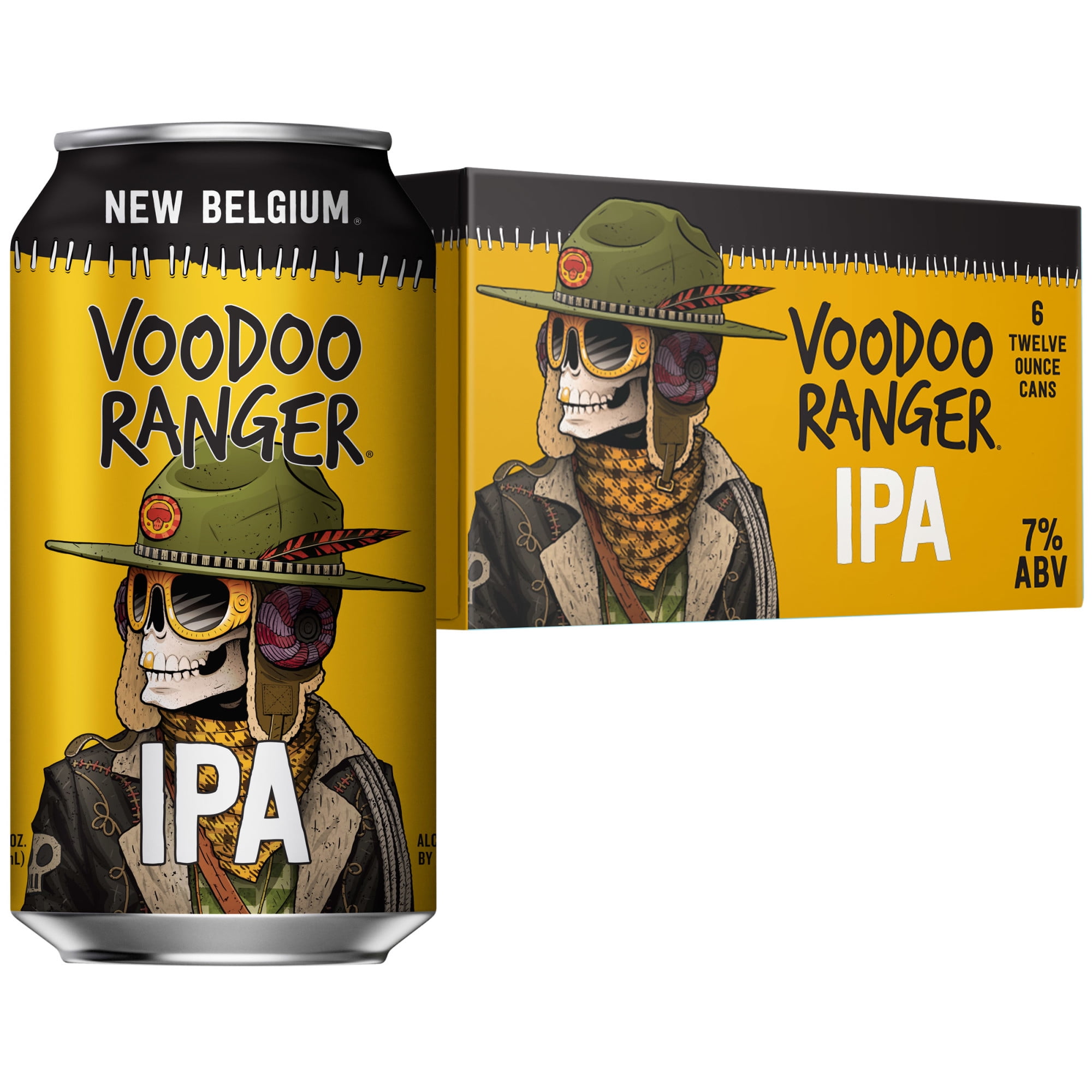 New Belgium Voodoo Ranger IPA Craft Beer, 6 Pack, 12 fl oz Cans, 7% ABV ...