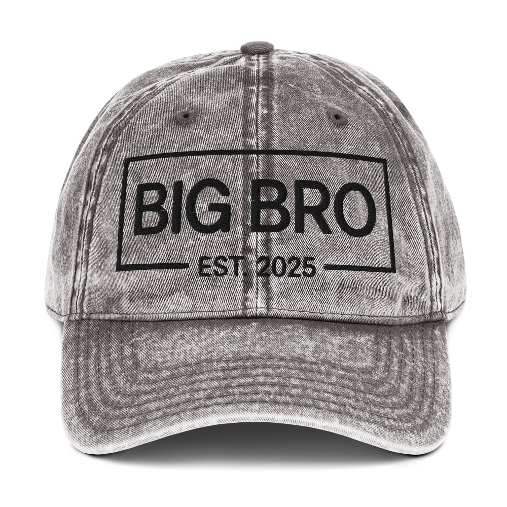 New Big Brother Baby Announcement Embroidered Vintage Cap, Big Bro Est ...