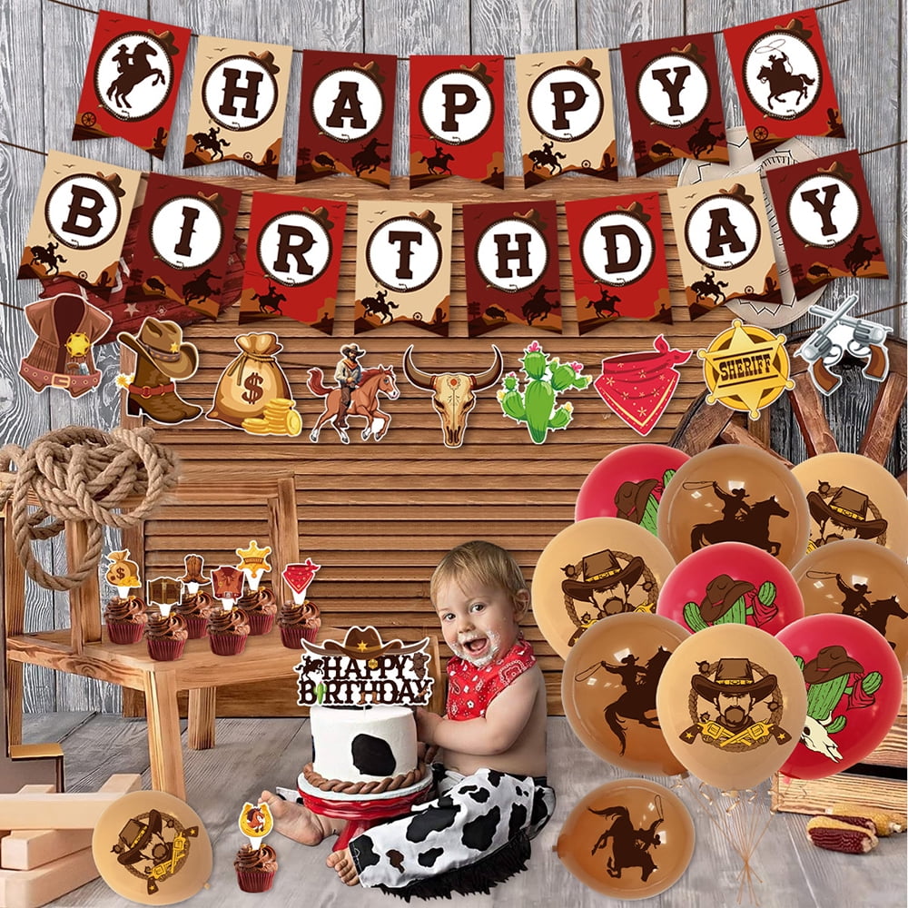New Birthday Party Western Cowboys Cosplay Theme Party Supplies ...