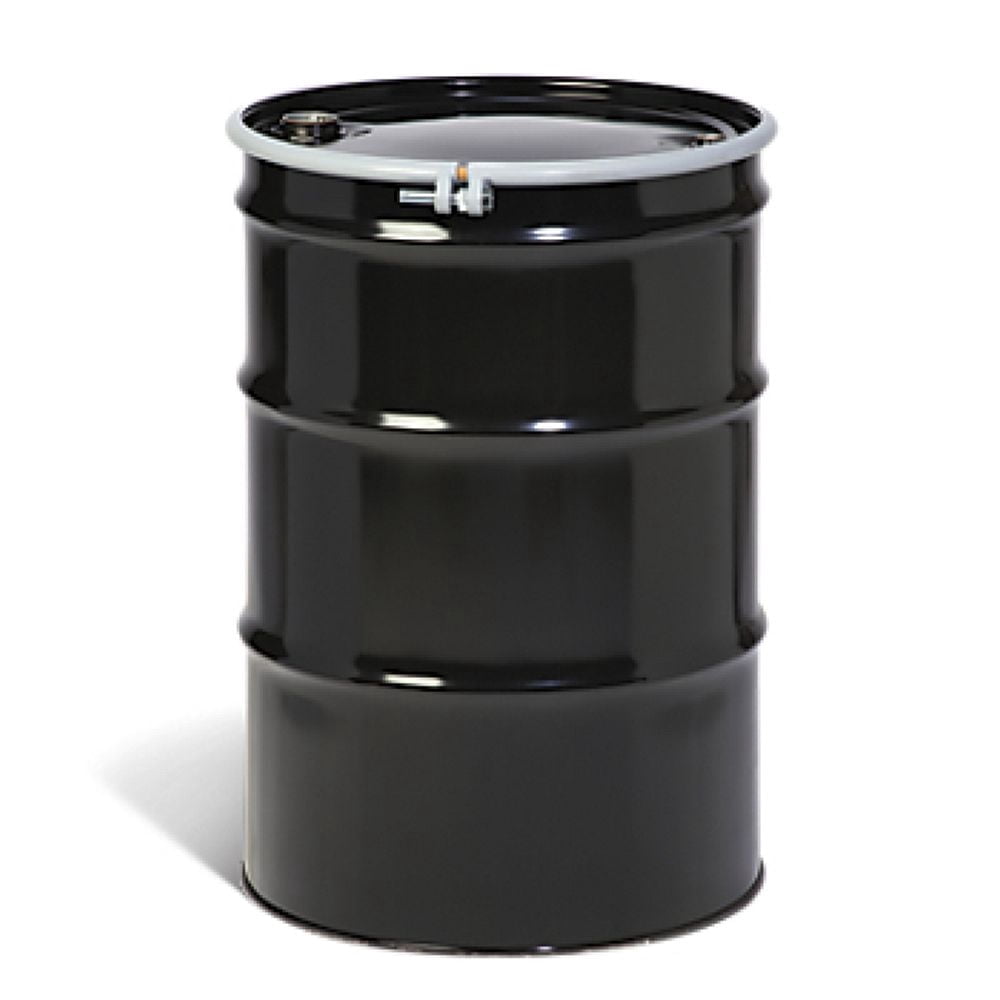 New Black 55 Gallon Steel Drum Open-Head | Bungs Lid Cover | Non-Lined ...