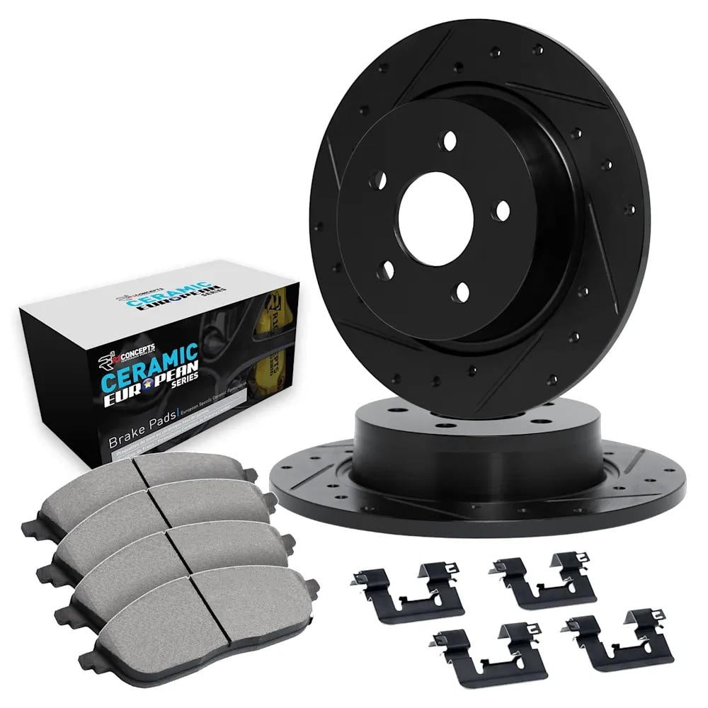New Black Brake Disc and Pad Kit Compatible With Jaguar Vanden Plas ...