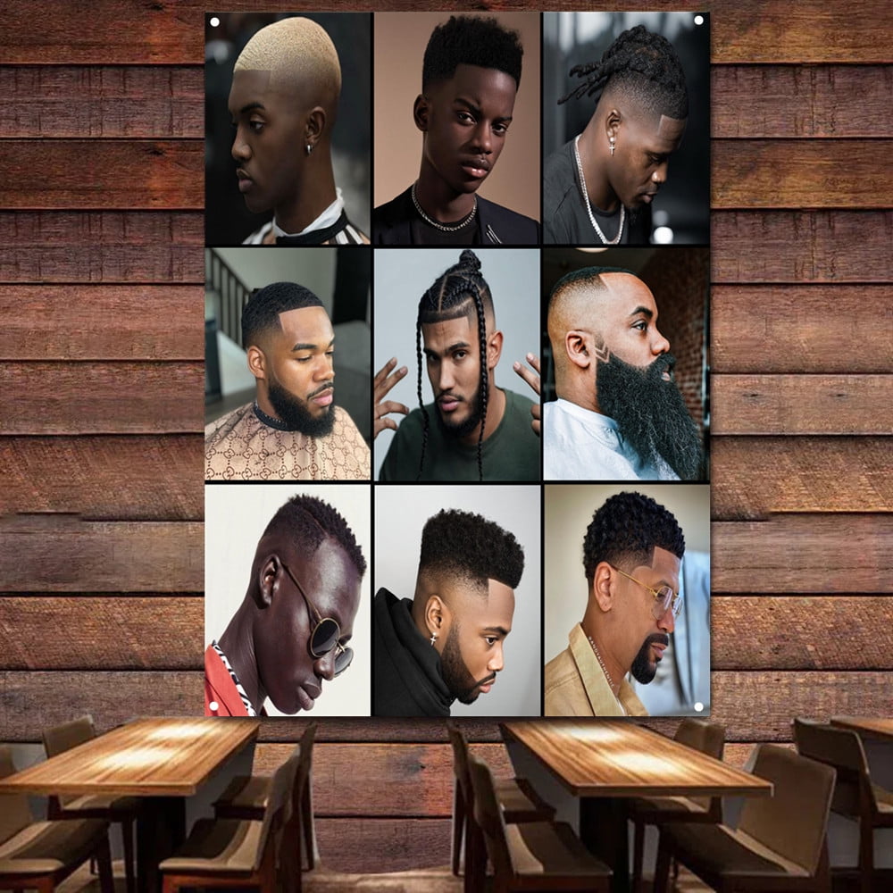 New Black Dreadlocks Men's Hairstyle Poster Wall Charts Vintage Barber ...