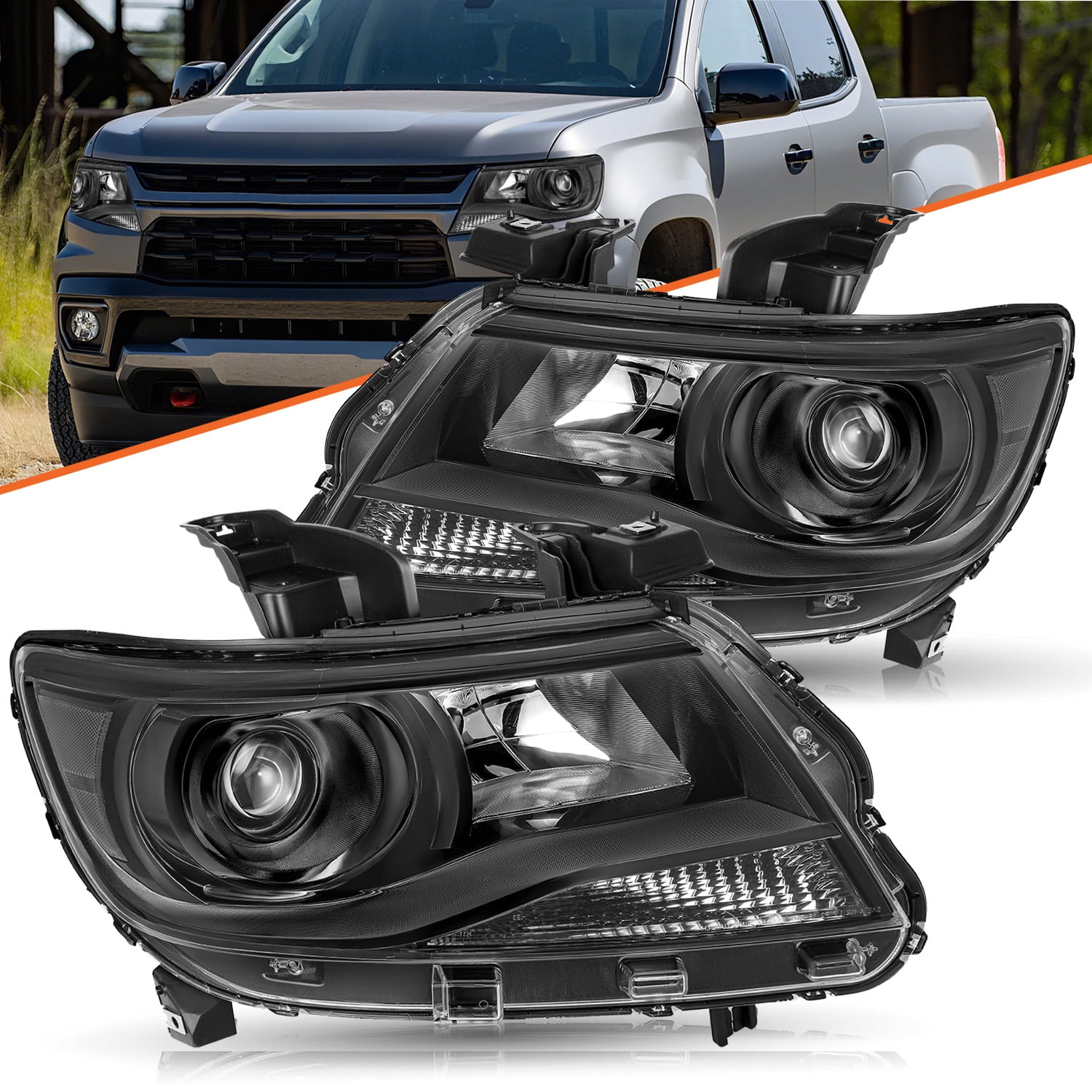 New Black For 2015-2021 Chevy Colorado Projector Headlights Factory ...