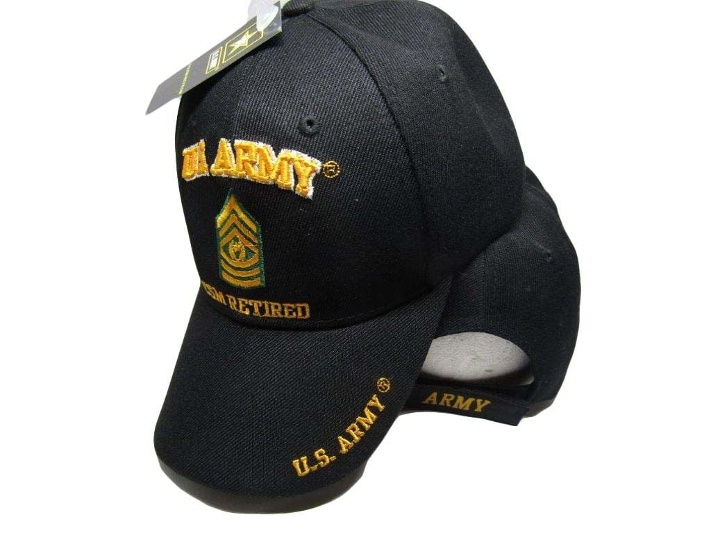 New Black US Army CSM Command Sergeant Major Retired Hat Ball Cap ...