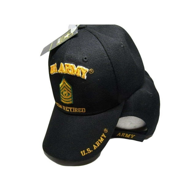 New Black US Army CSM Command Sergeant Major Retired Hat Ball Cap ...