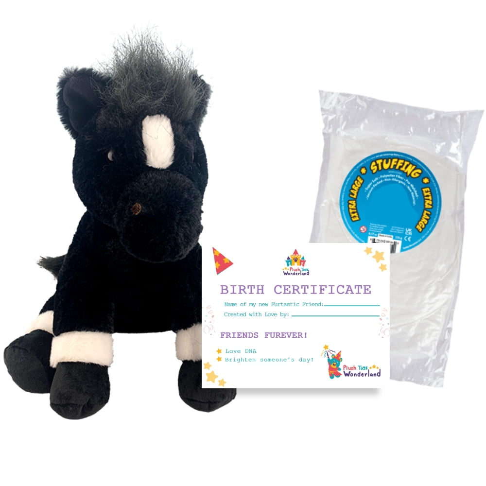 Plush Gear BlackJack the Horse 16" Stuffed Animal with DIY Stuffing Kit ...