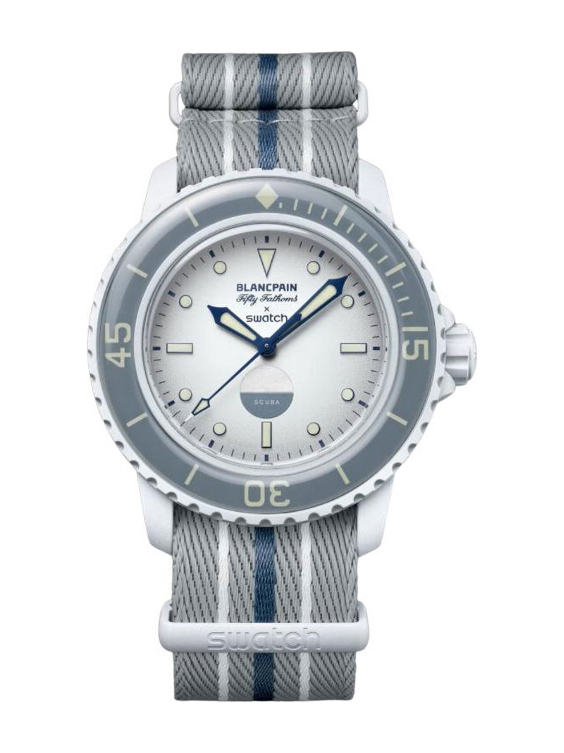 Blancpain x Swatch Scuba Fifty Fathoms Antarctic Ocean Grey Watch ...