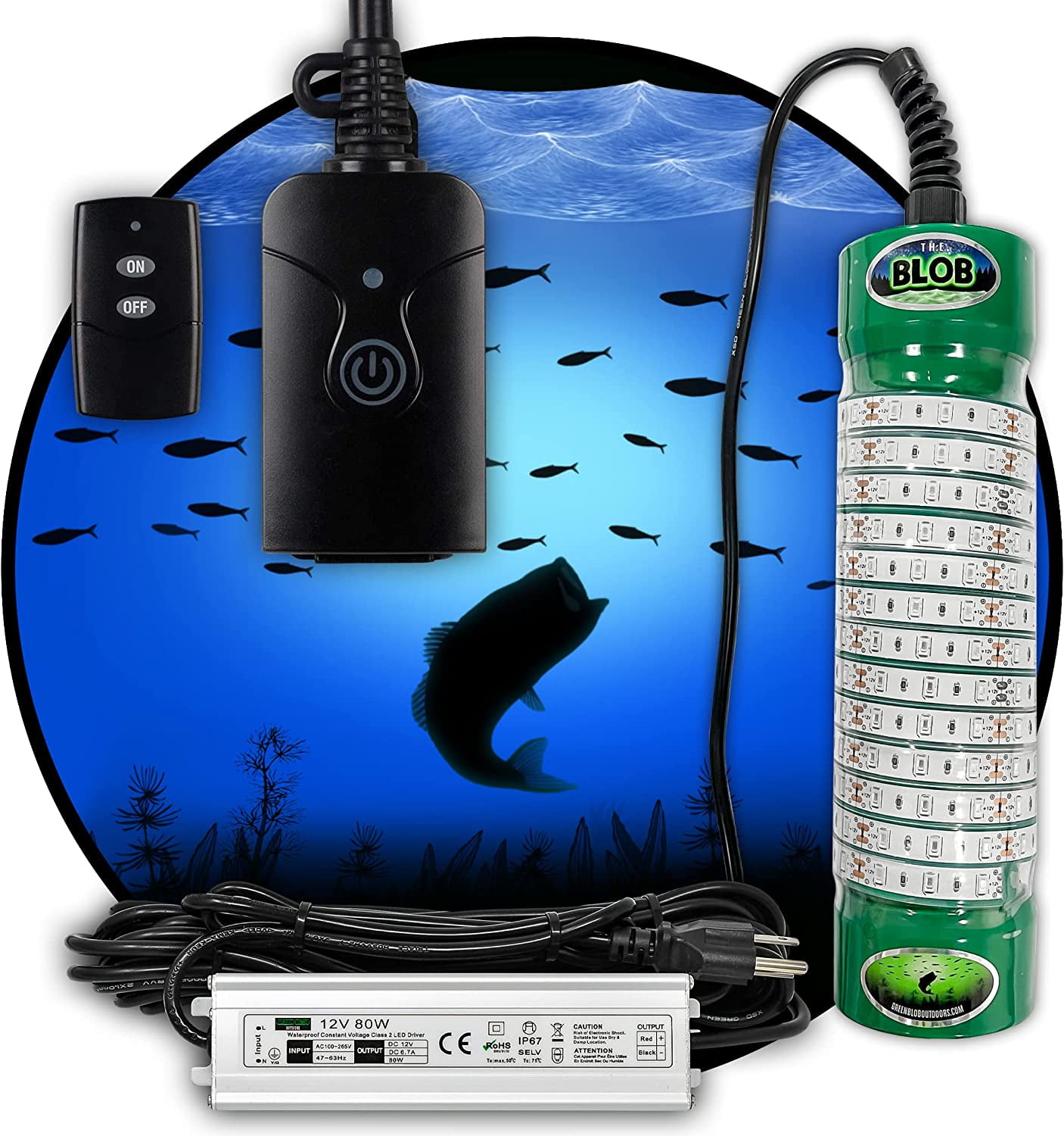 New Blue Fishing Light (Blue 7500 Lumens with Timer) Dock Underwater, w ...