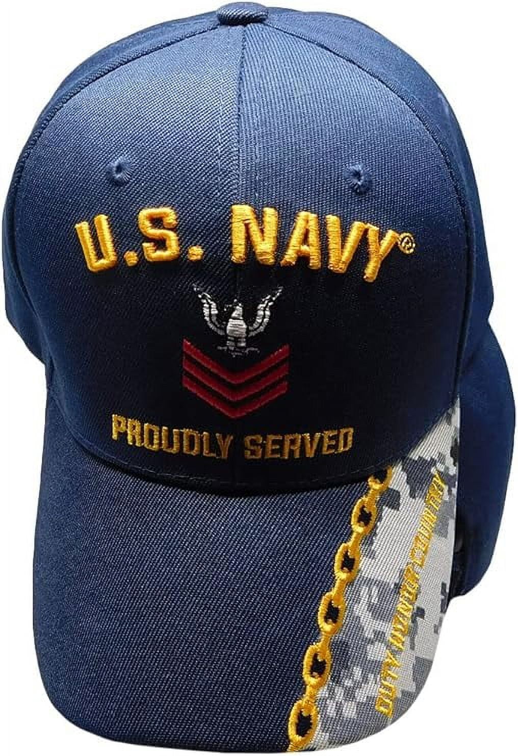 New Blue US Navy PO1 Petty Officer 1st First Class Hat Ball Cap Veteran ...