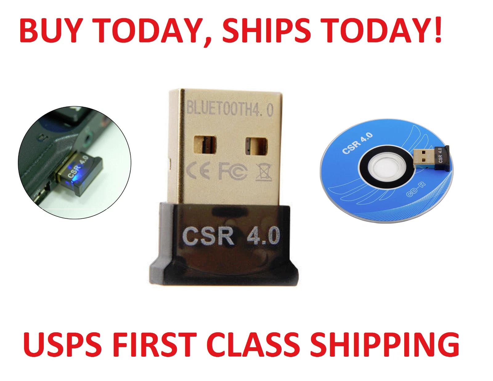 New Bluetooth 4.0 Usb 2.0 Csr 4.0 Dongle Adapter For Pc Laptop Windows ...