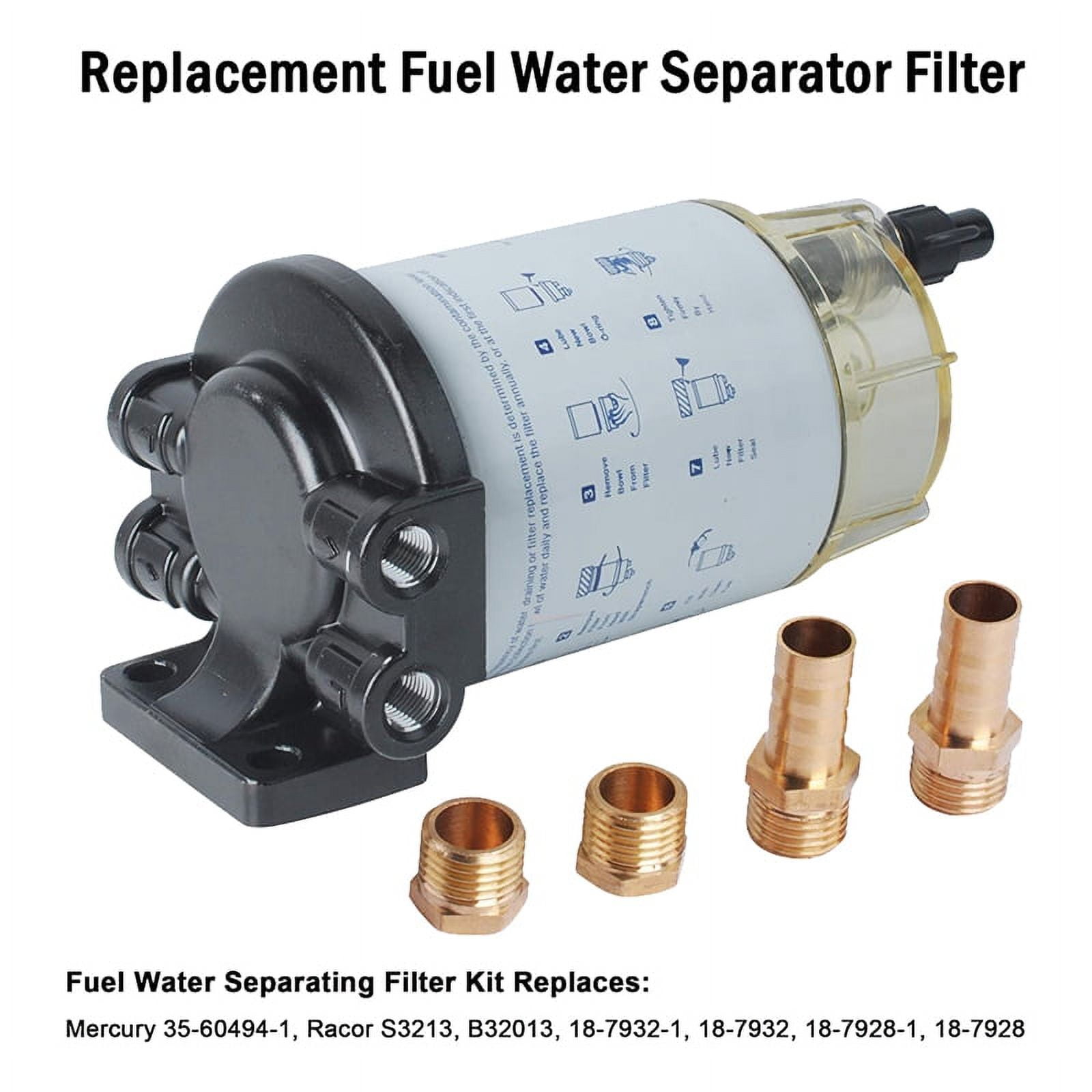 New Boat 3/8 inch NPT Water Separating Filter System S3213 for Mercury ...