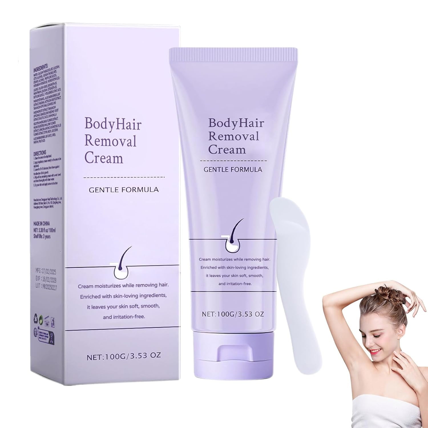 New Body Hair Removal Cream With Spatula Applicator, Advanced Facial ...