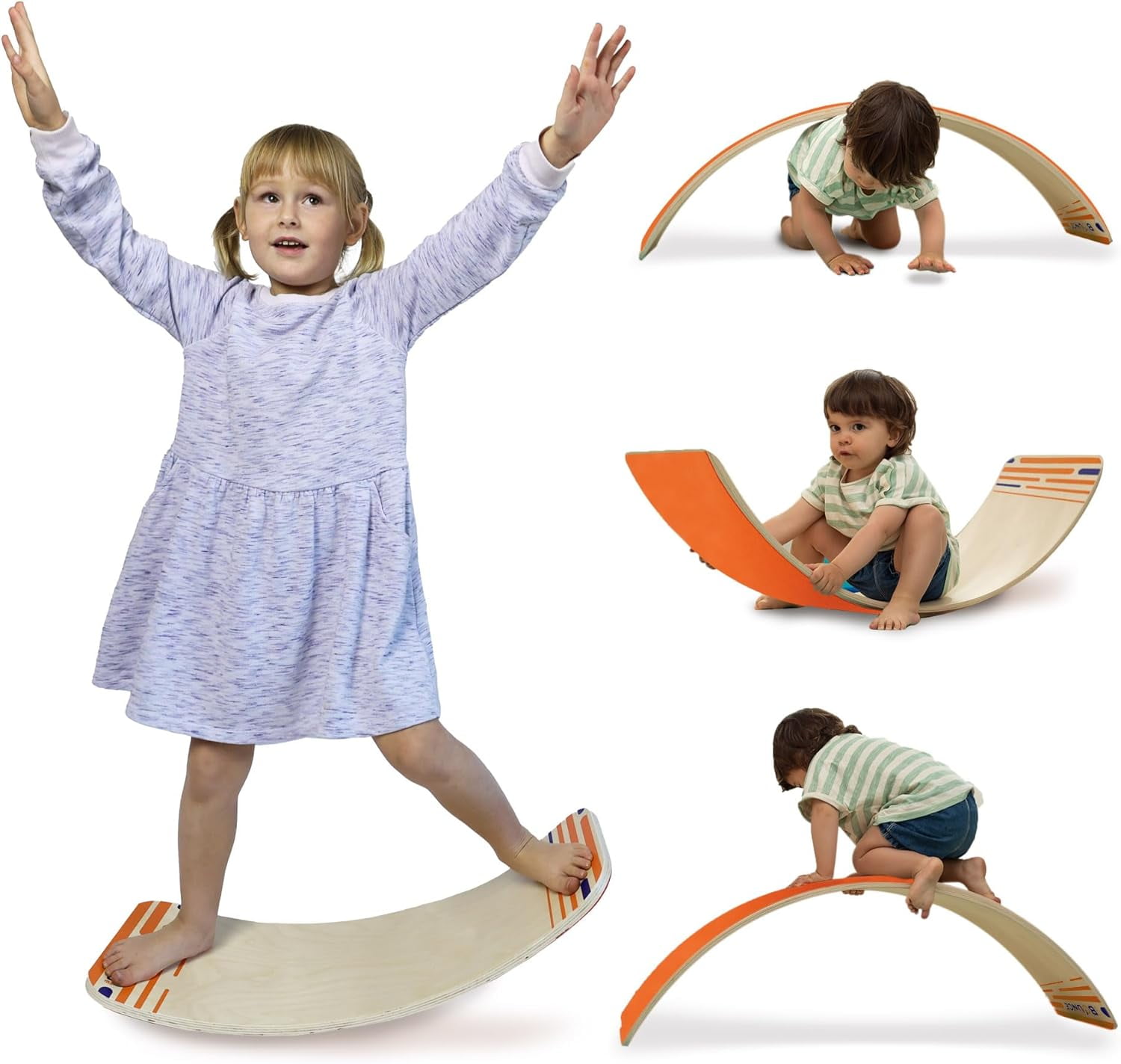 New Bounce Balance Board - Premium Wooden Wobble Board for Exercise ...