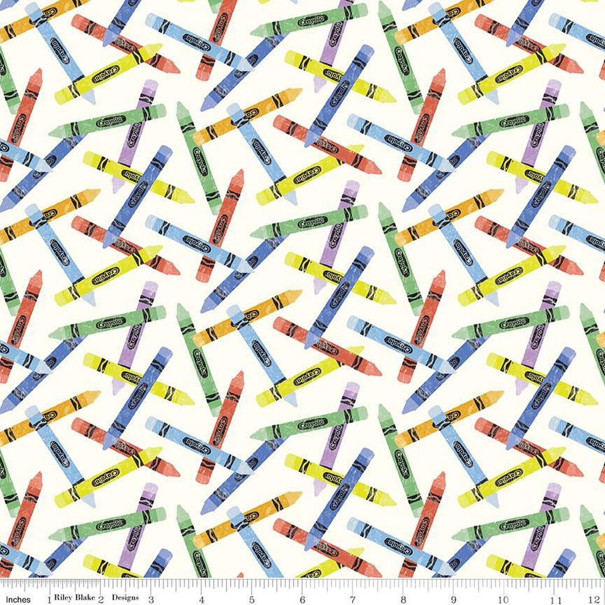 New Box of Crayons Crayon Toss Cloud Cotton Fabric (1 Yard) - Walmart.com