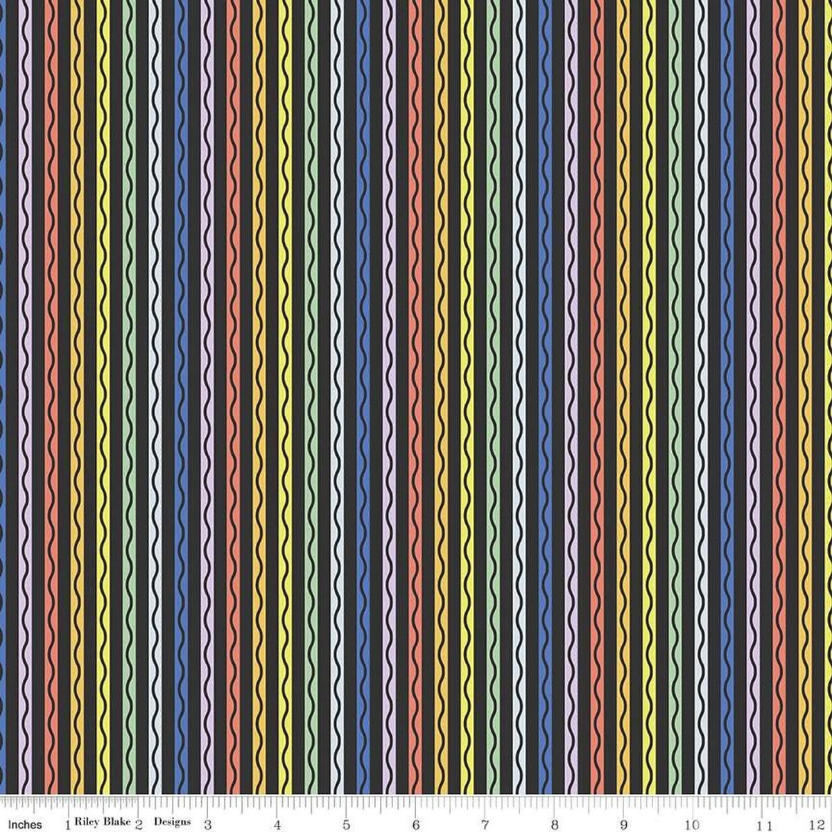 New Box of Crayons Stripe Black Cotton Fabric (1 Yard) - Walmart.com