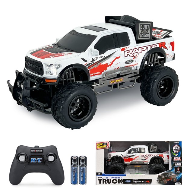 New Bright (1:10) Ford Raptor Battery Remote Control White Truck ...