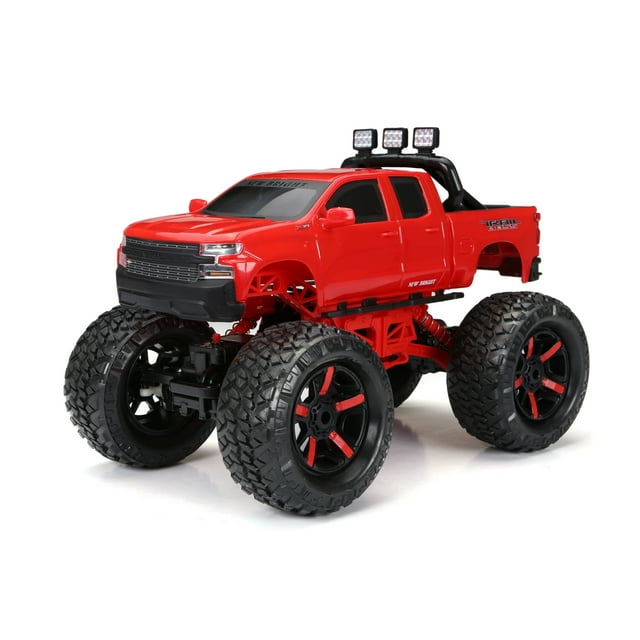 New Bright (1:10) Radio Control Chevy Silverado Red 4x4 Truck, 61062 ...