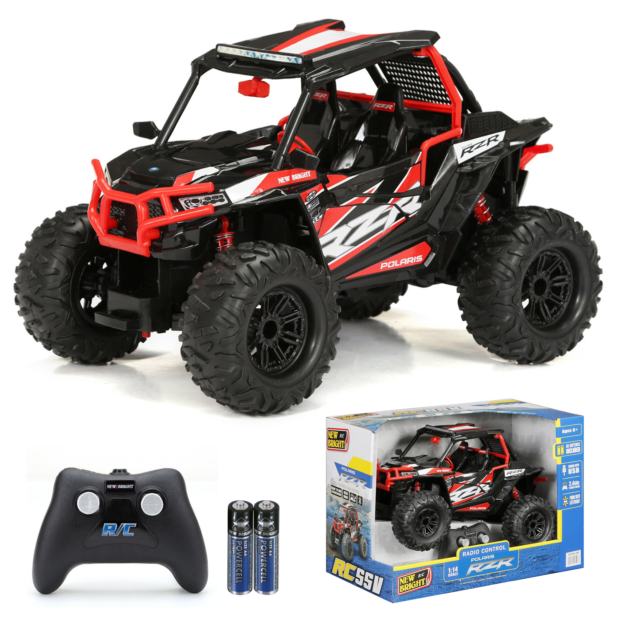 New Bright 1:14 Scale Remote Control 2020 Polaris RZR 2.4GHz USB - Red ...